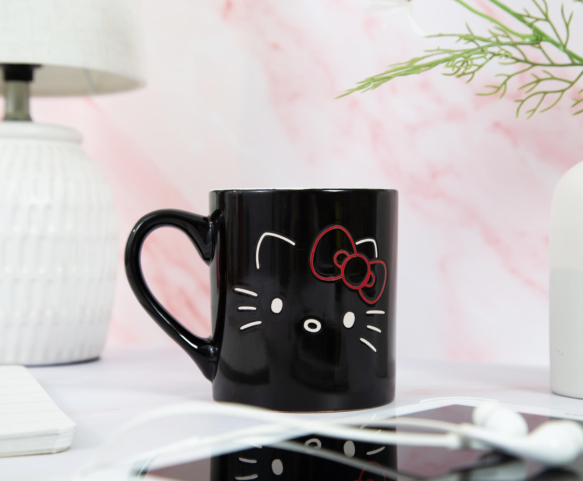 Silver Buffalo Sanrio Hello Kitty Outline Wax Resist Ceramic Mug ...