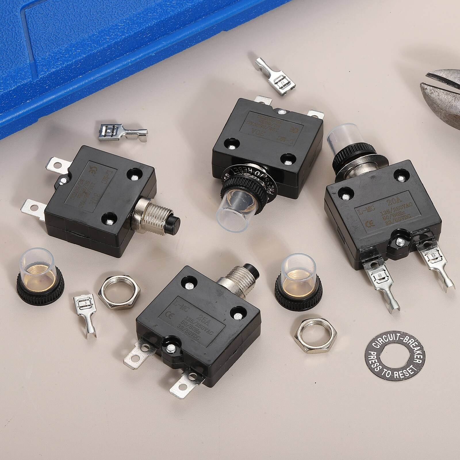 Unique Bargains 5pcs 30A Thermal Circuit Breaker, 125/250V AC,32/50V DC ...