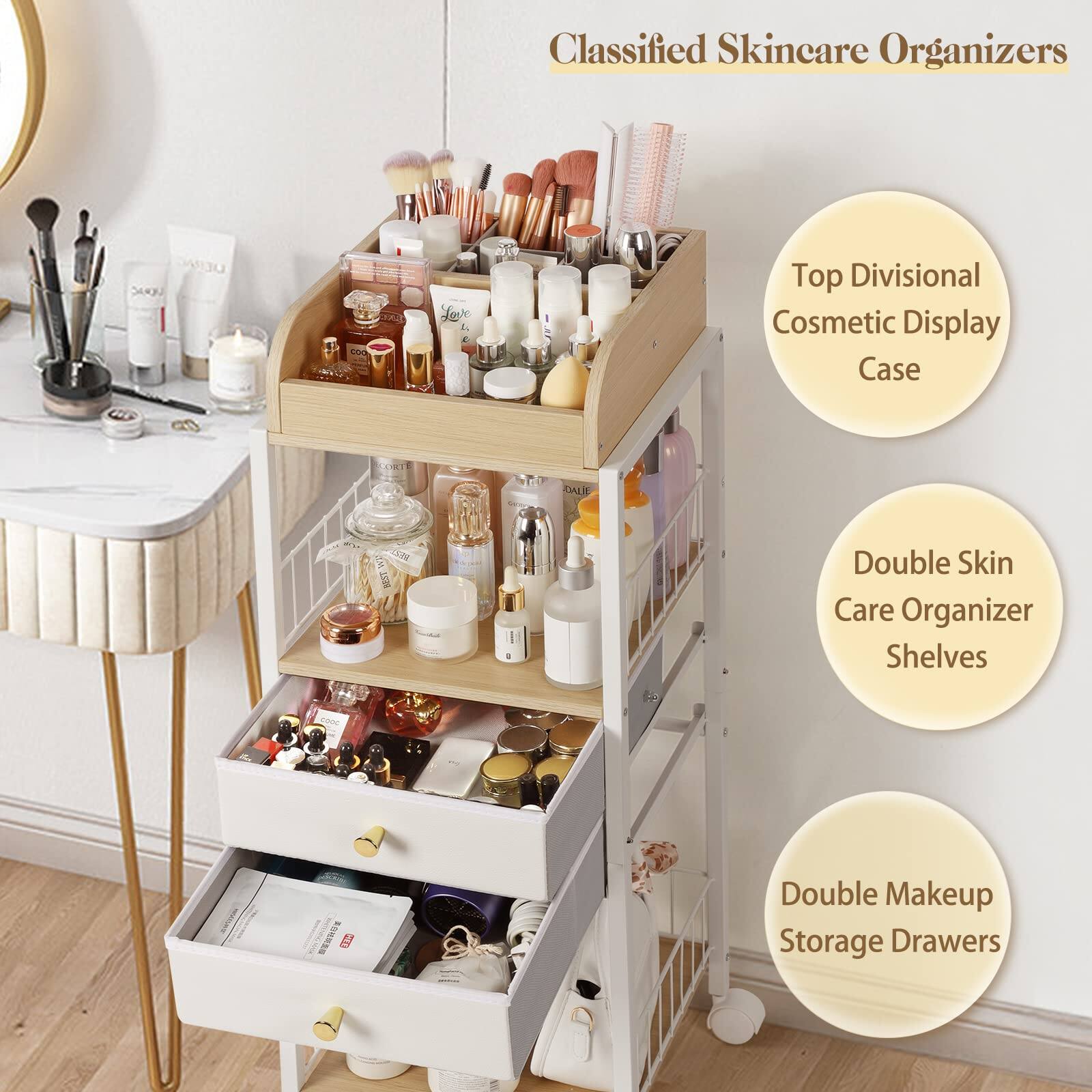 JETRANSPORT Makeup Organizer Floor Skincare Organizers Make Up And ...