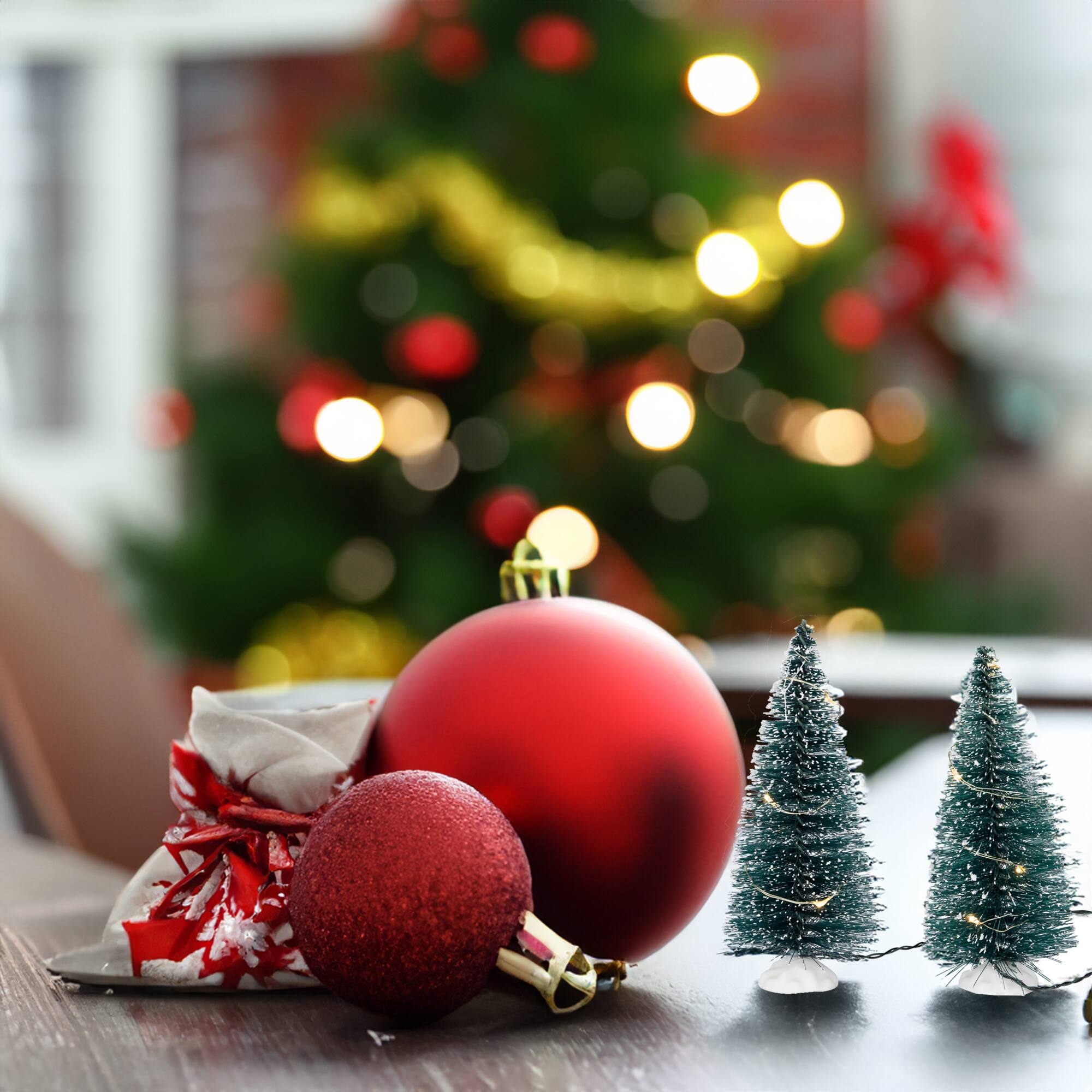 Northlight LED Lighted Frosted Mini Bottle Brush Pine Christmas Village ...