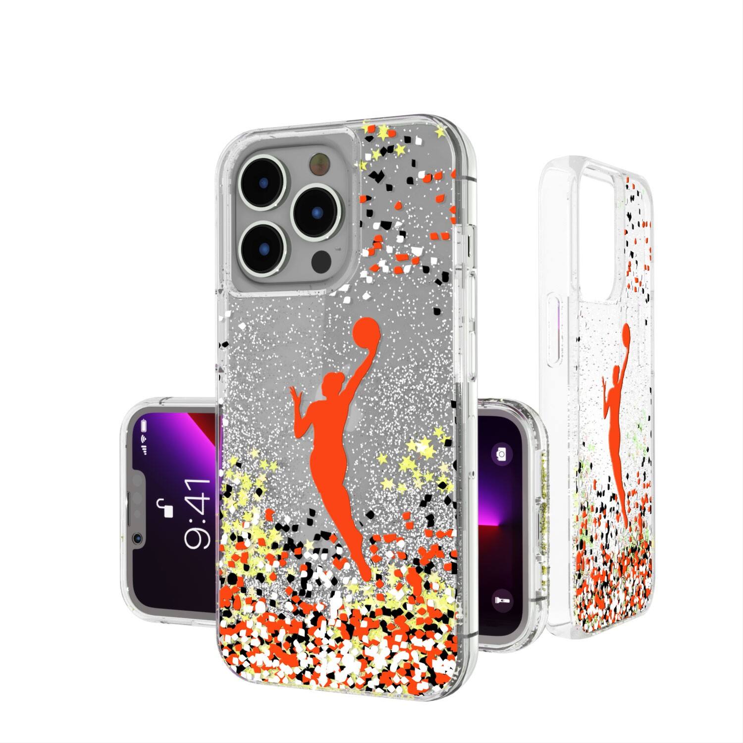 Keyscaper WNBA WNBA iPhone Glitter Case with Confetti Design 14 Plus ...