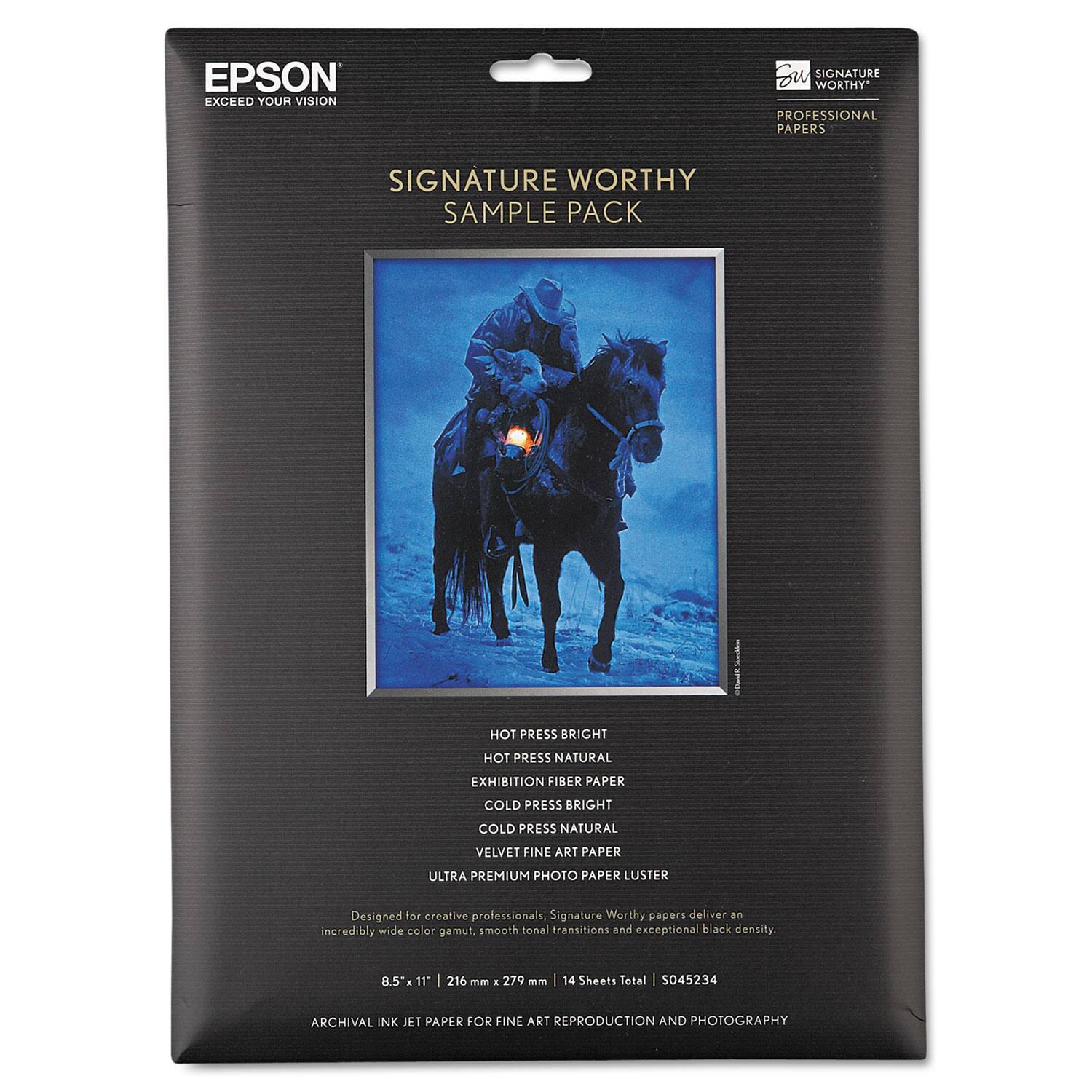 Epson Signature Worthy Paper Sample Pack Letter Size Assorted White ...