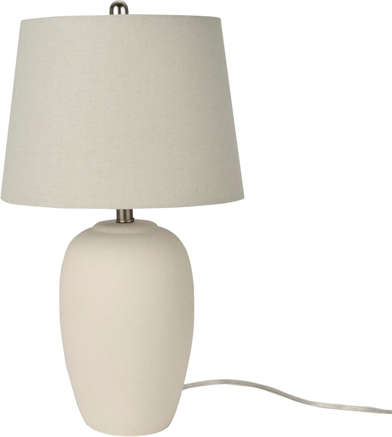 Cozy Serene Home 23" Natural White Ceramic Jar Table Lamp for Bedroom, Living Room, Dining ...