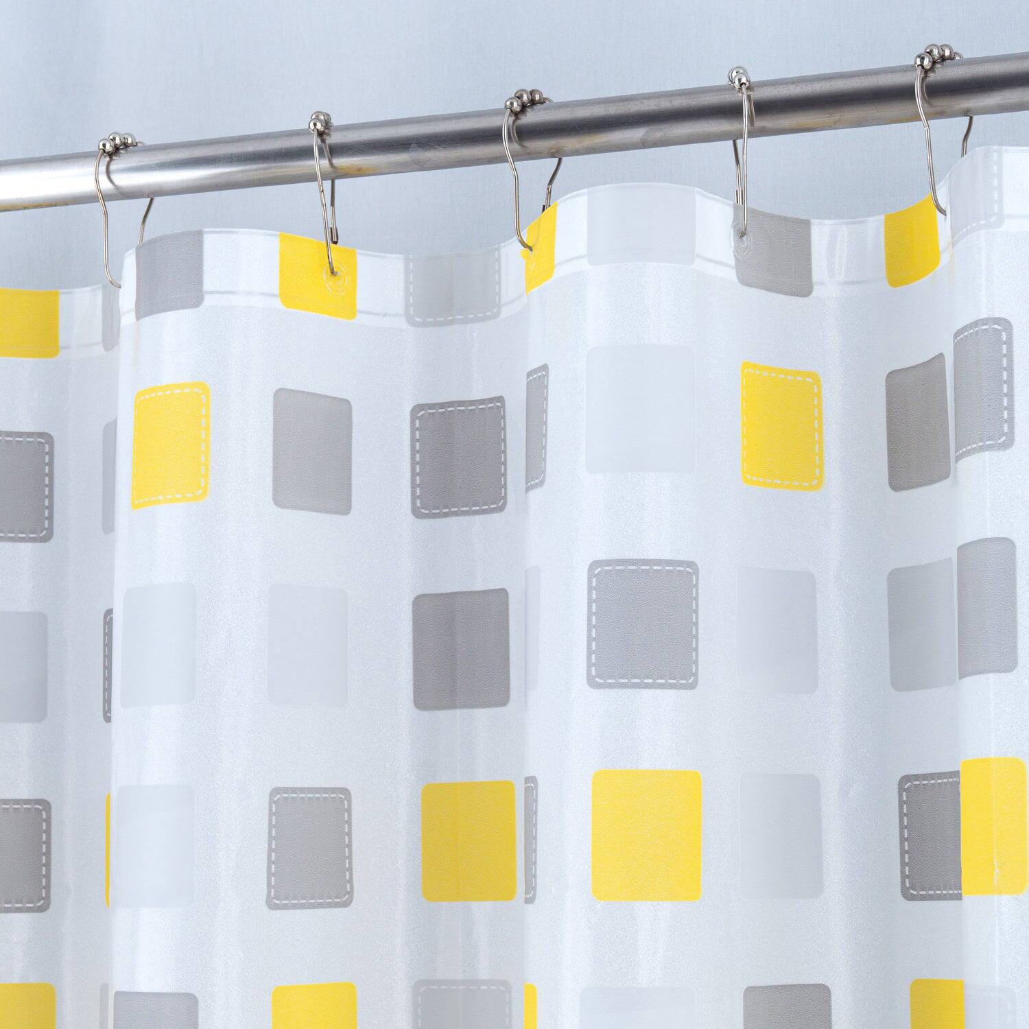 RT Designers Collection 90GSM Peva Glit Printed Tiles Shower Curtain 70 ...