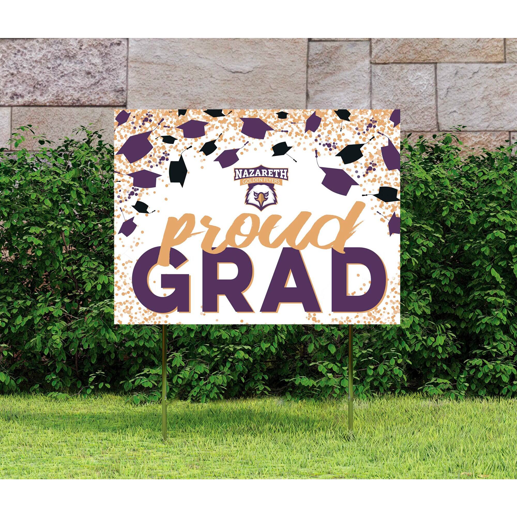 Jardine Nazareth University Golden Flyers 18" x 24" Proud Grad Yard ...