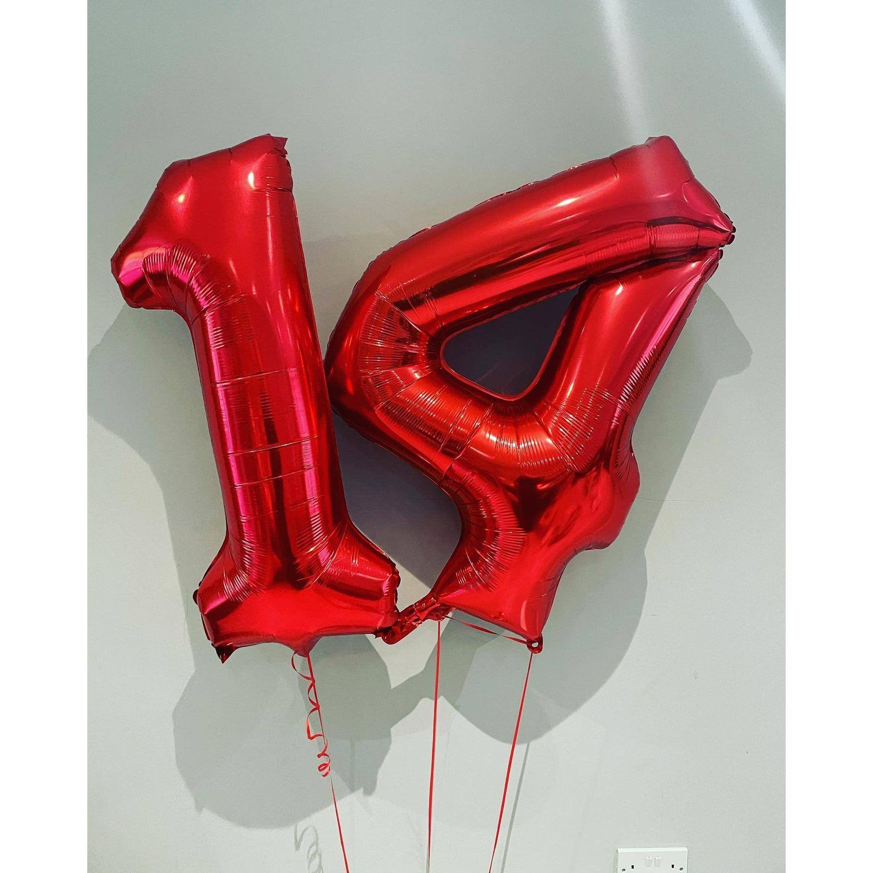 Stylel Star 40 Inch Red Number Balloons Giant Birthday Anniversary ...