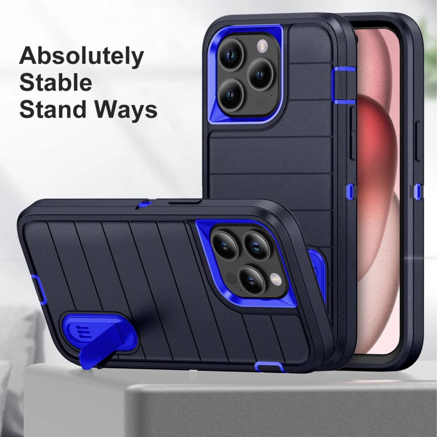 Stock Preferred Rugged Stand Case with Tempered Glass Screen Protector ...