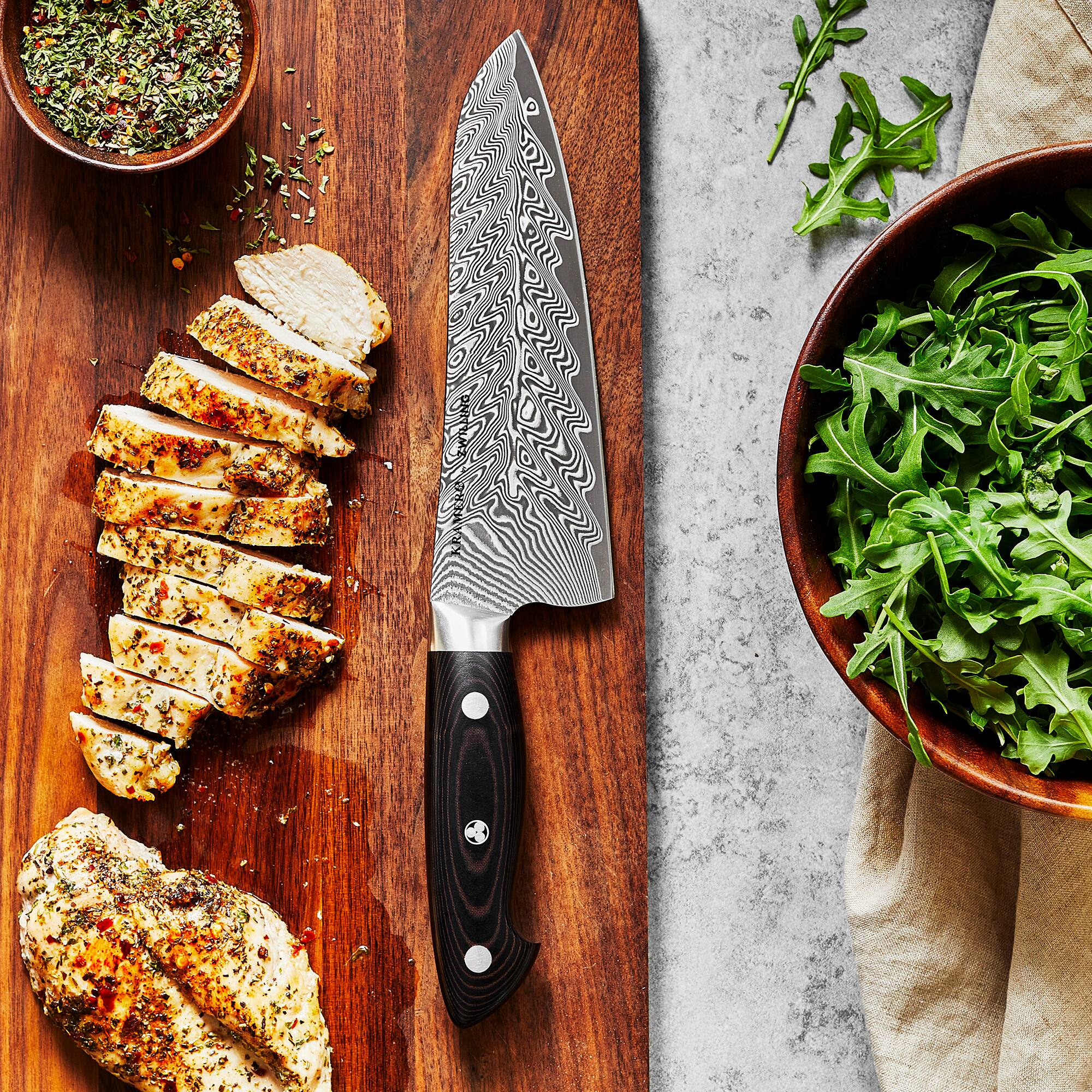 KRAMER by ZWILLING EUROLINE Damascus Collection 7 inch Santoku Knife ...