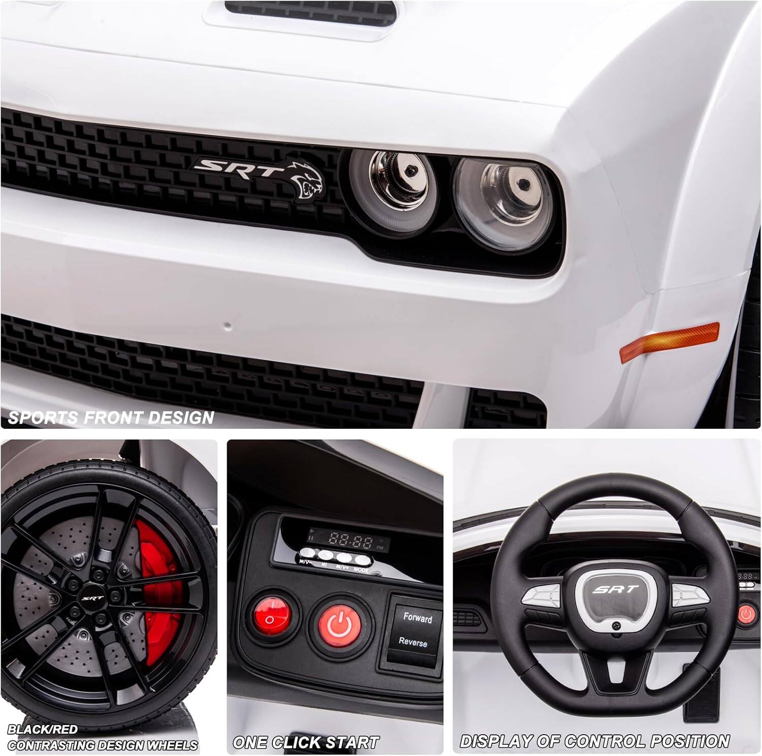 Acekool 12V Kids Car, Licensed Dodge Challenger Electric Car for Kids ...