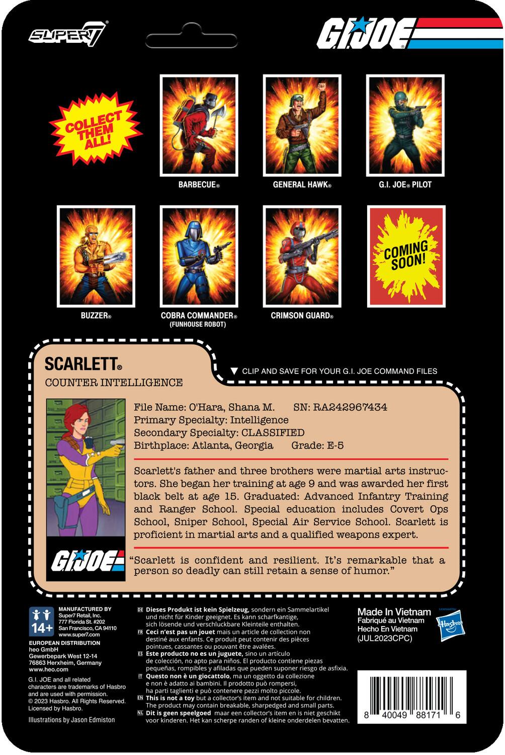 Super7 G.I. Joe Reaction Figures Scarlett (DIC Purple) Collectibles ...