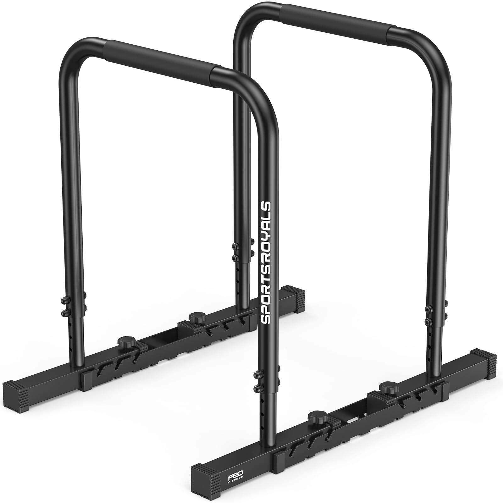 Sportsroyals Adjustable Dip Bar Station, Heavy Duty Parallette ...
