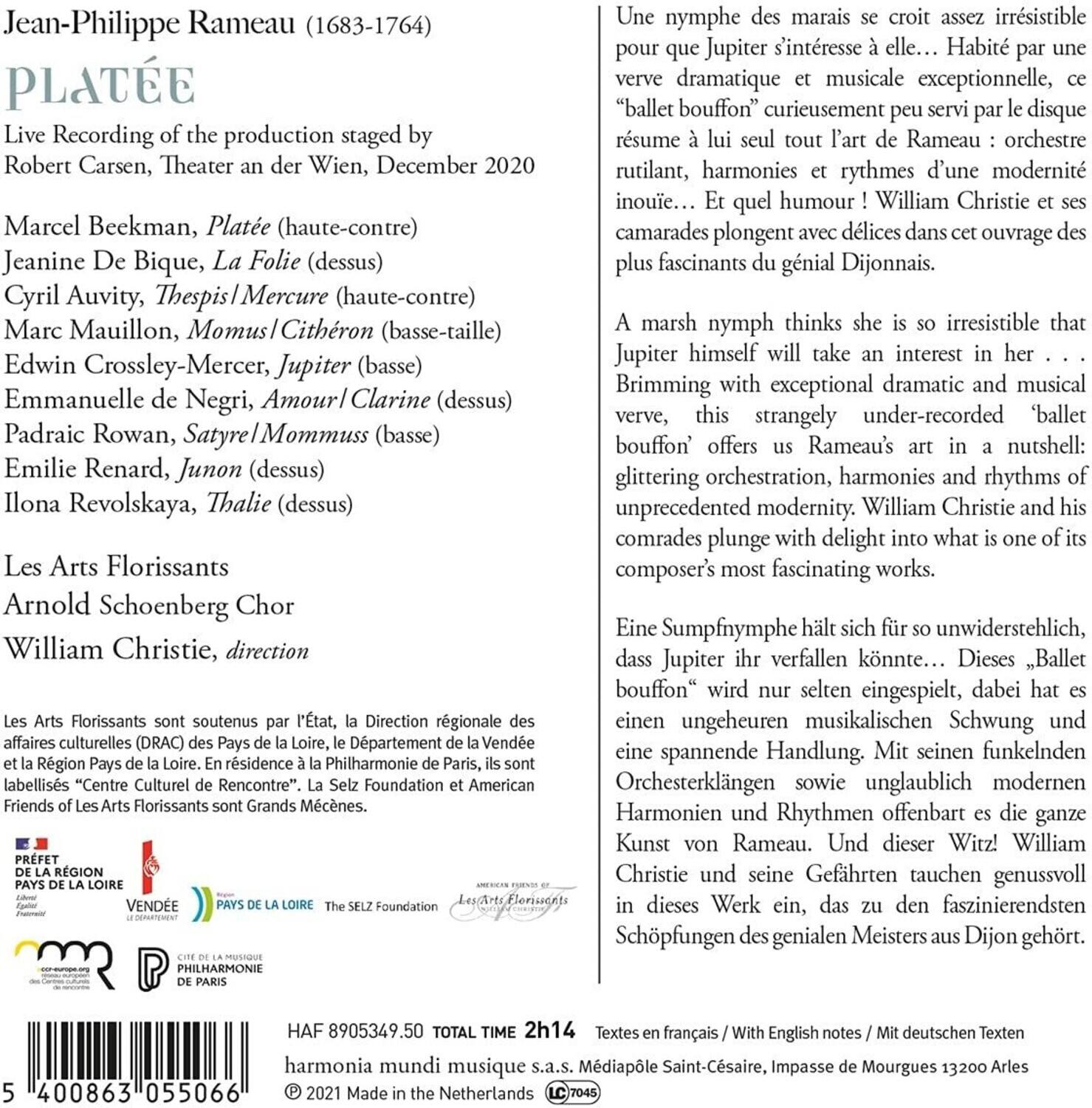 Les Arts Florissants Rameau: Platee COMPACT DISCS [CD] - Best Buy