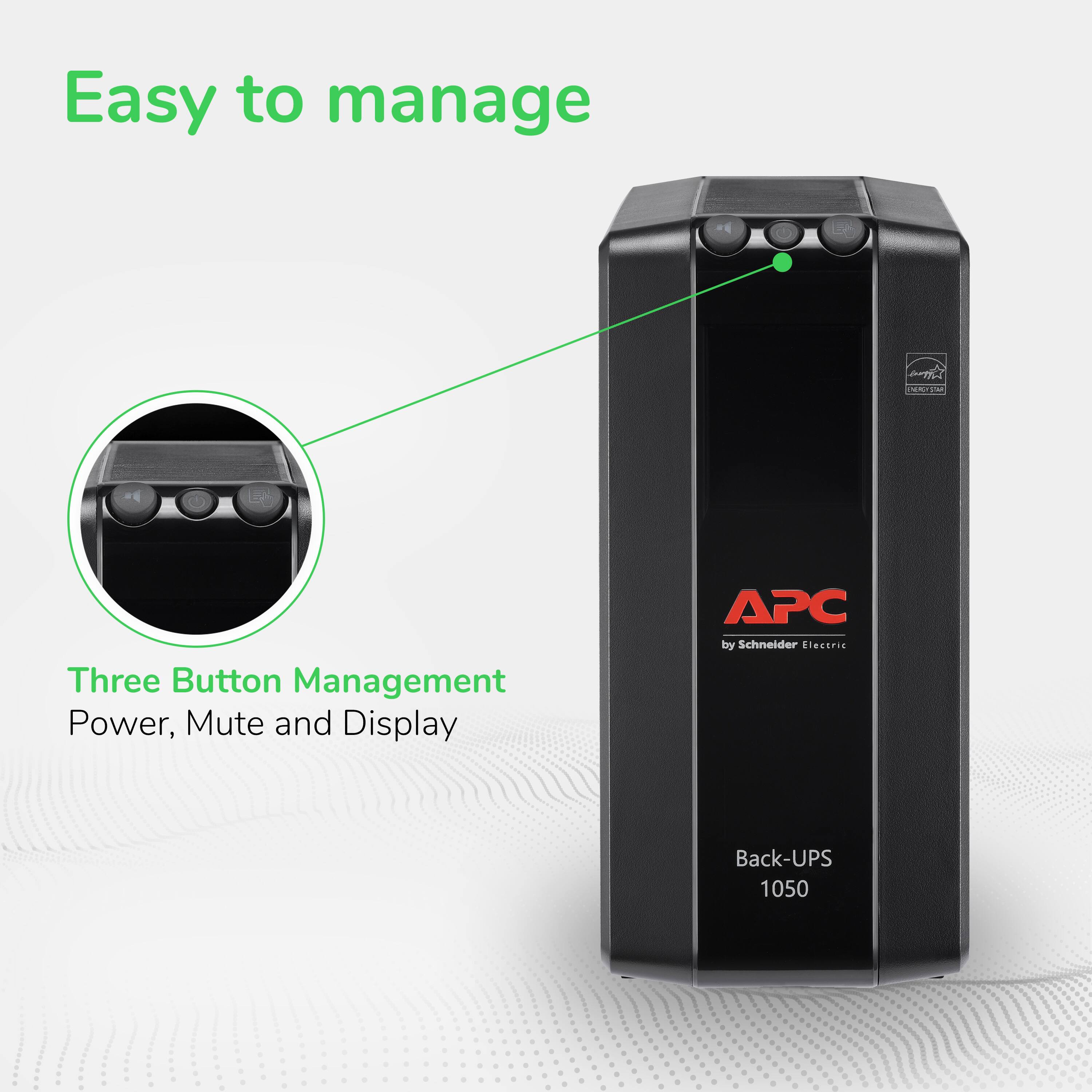 APC Back UPS Pro 1050VA Retail, 1050VA, 600W, 8 outlets Black BN1050M ...