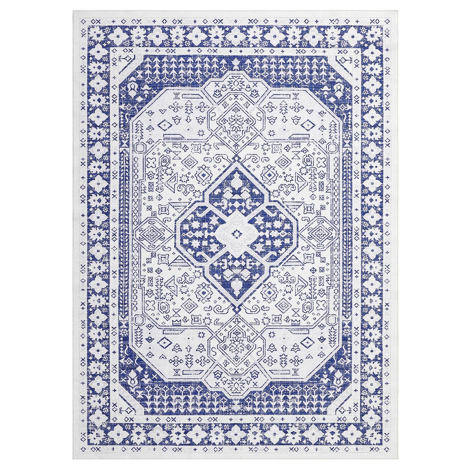 Acekool Washable Area Rugs For Living Room Blue 0 - Best Buy