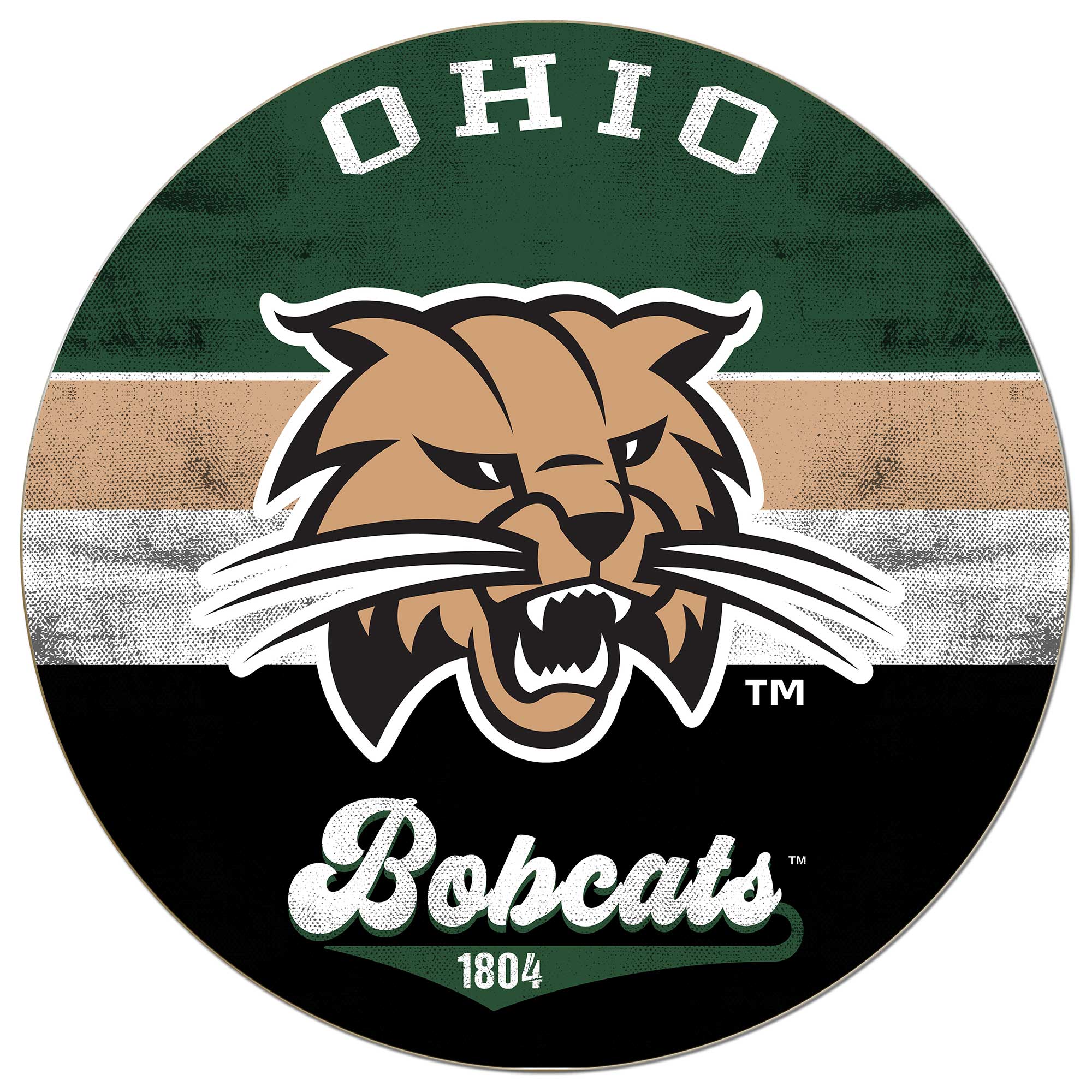 Jardine Ohio Bobcats 20'' x 20'' Retro Logo Circle Sign Green 4965593 ...
