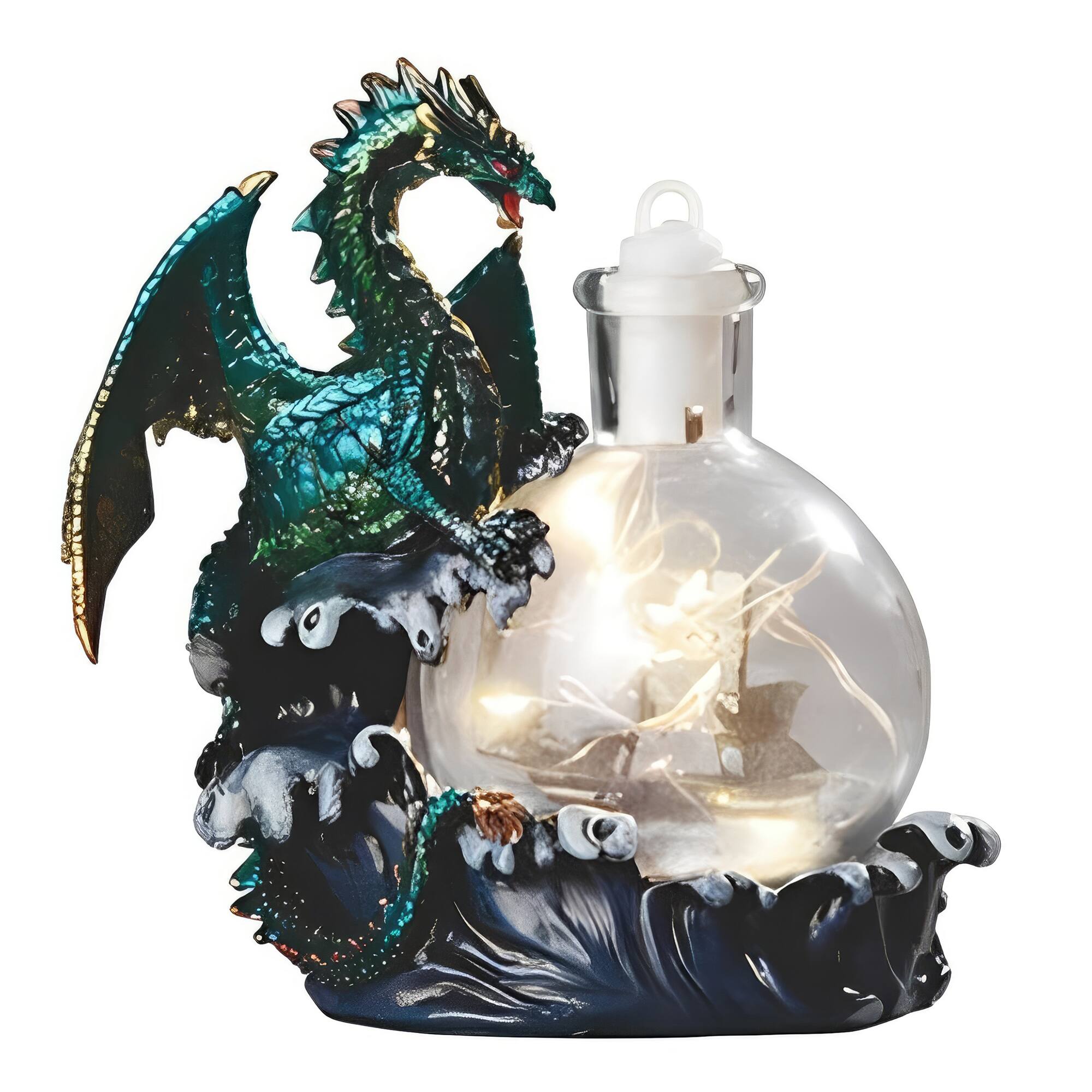 FC Design 6"H LED Dragon with Ship in Bottle Figurine Statue Office ...