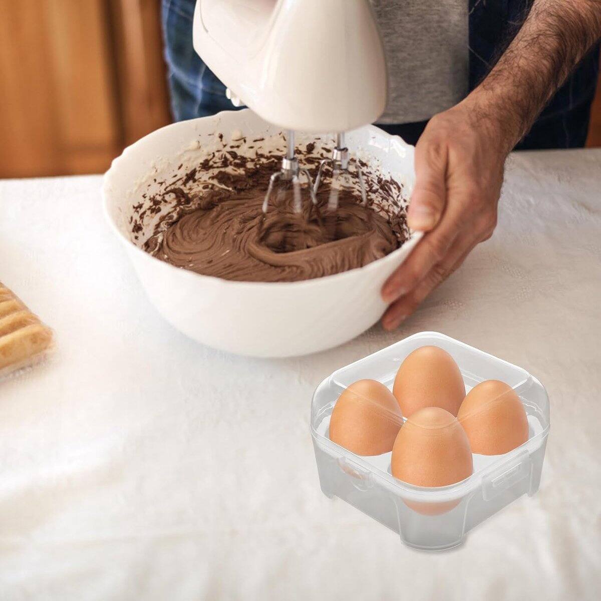 Auledio 2 pack egg storage box, exquisite 4 grid egg dispenser ...