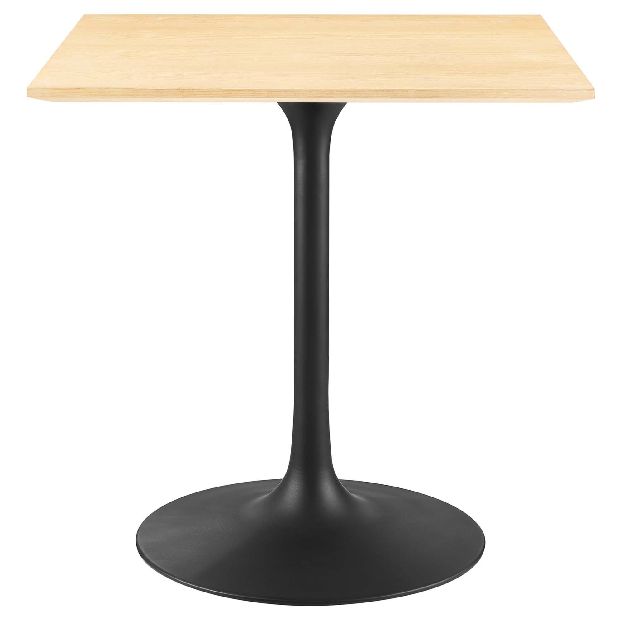 Modway Lippa Square Wood Dining Table Black Natural EEI-4865-BLK-NAT ...