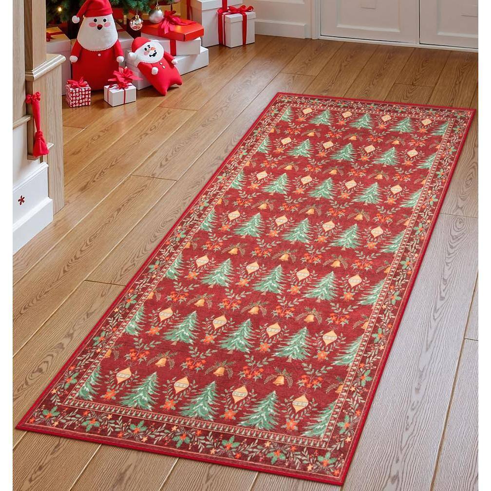 Paradigms Interiors Christmas Runner Rug Washable Runners For Hallways ...