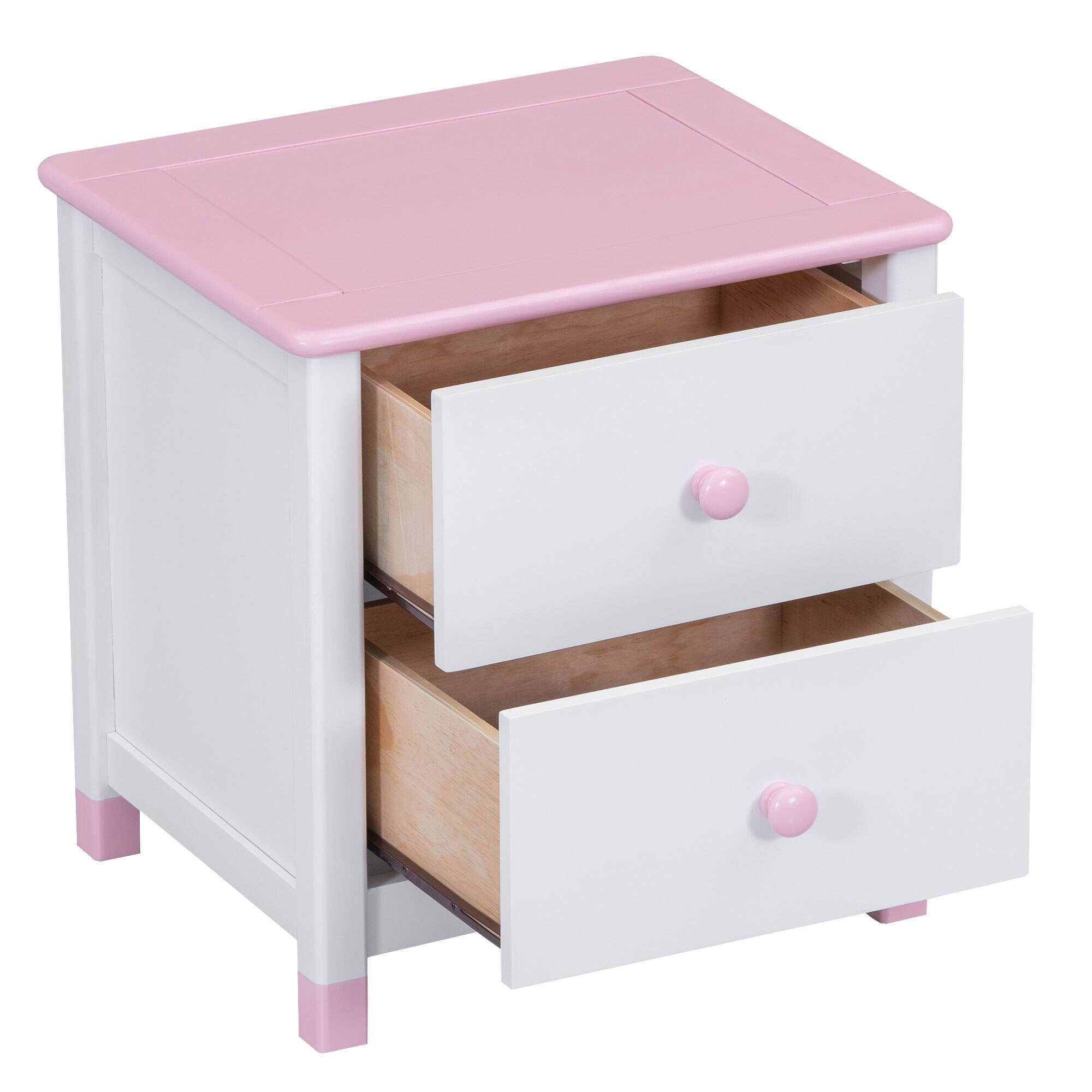 Spaco Wooden Nightstand with 2 Drawers for Kids,End Table for Bedroom ...