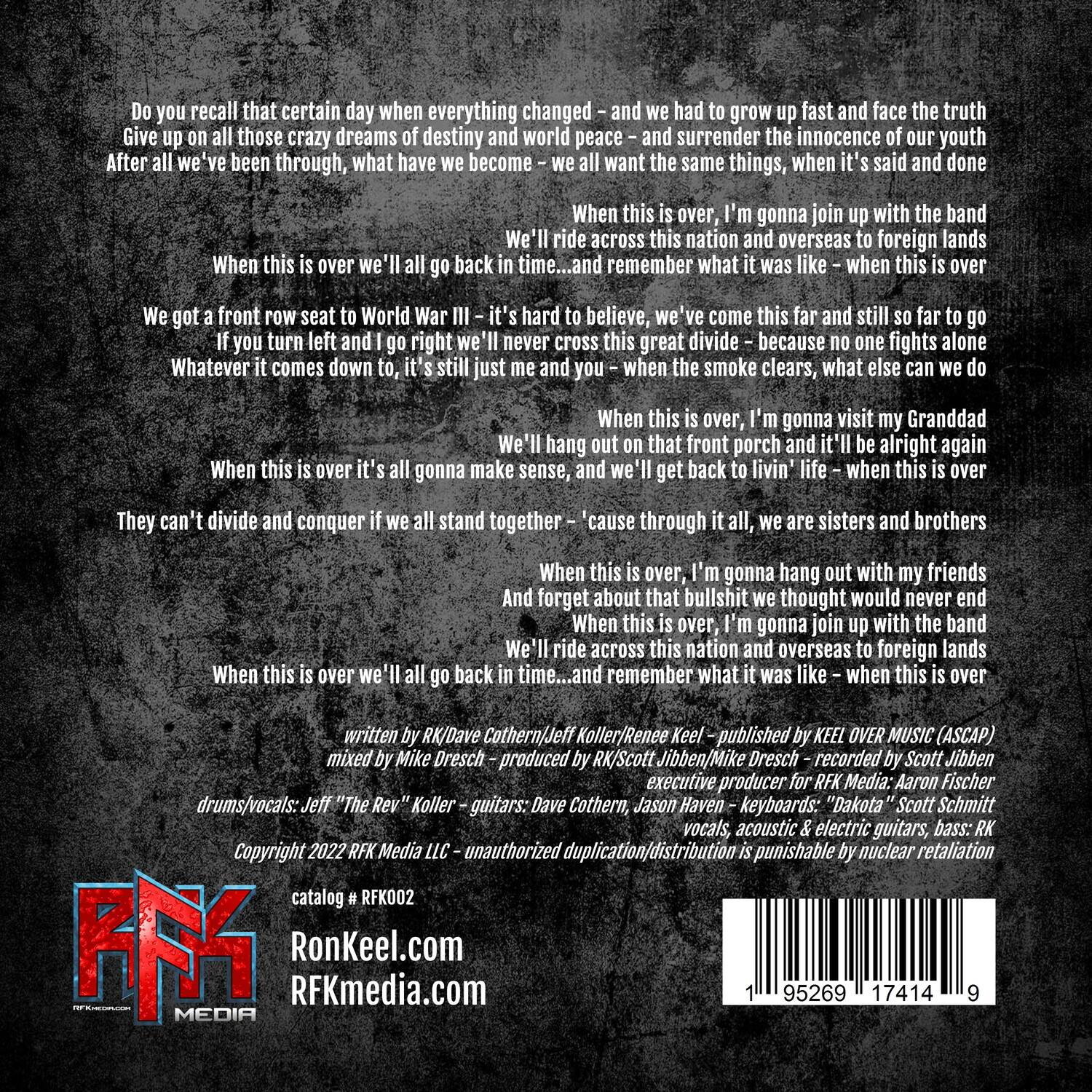 Ron Keel When This Is Over CD5 MAXI SINGLE - Best Buy