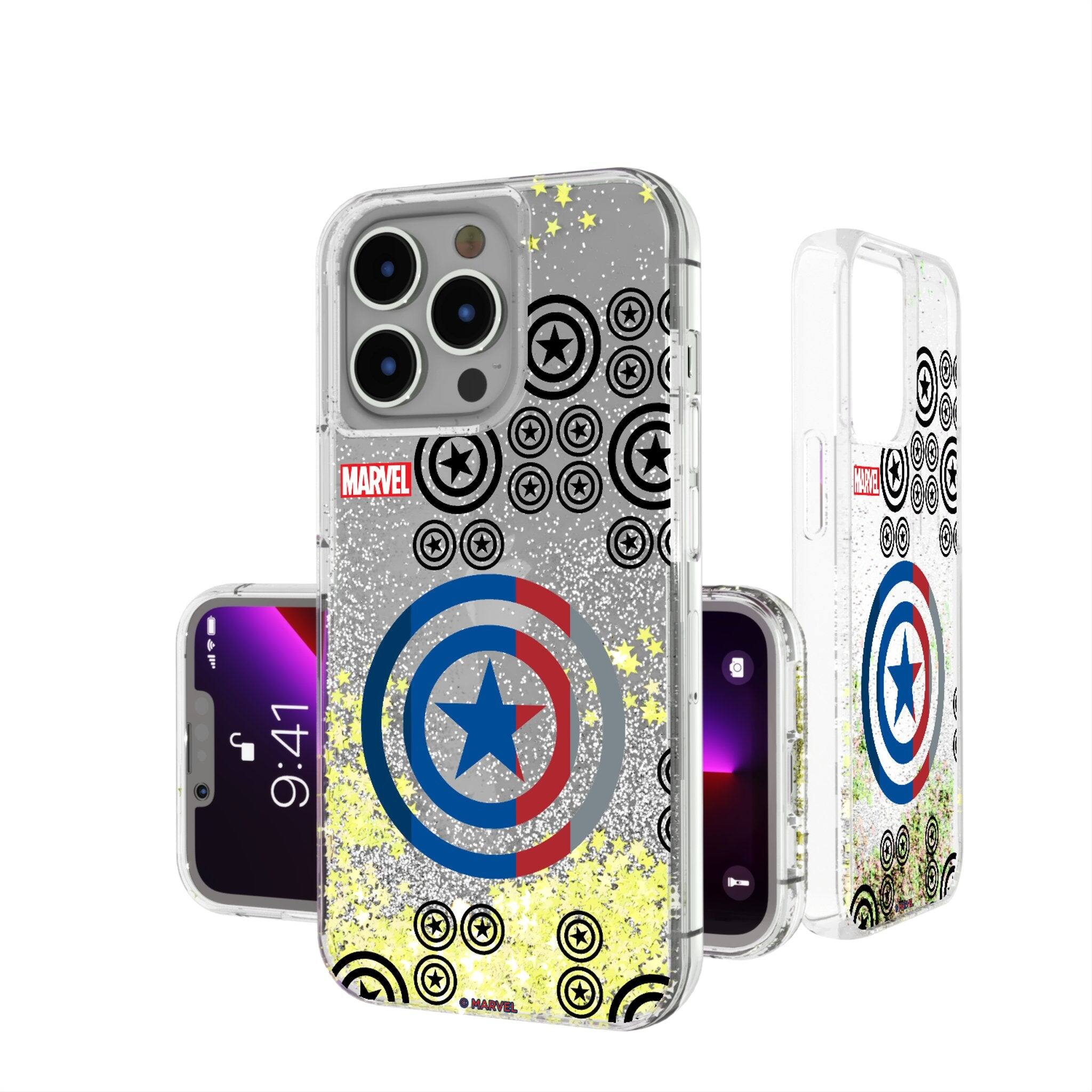 Keyscaper Marvel Sigil Glitter Phone Case Apple iPhone 15 Captain ...