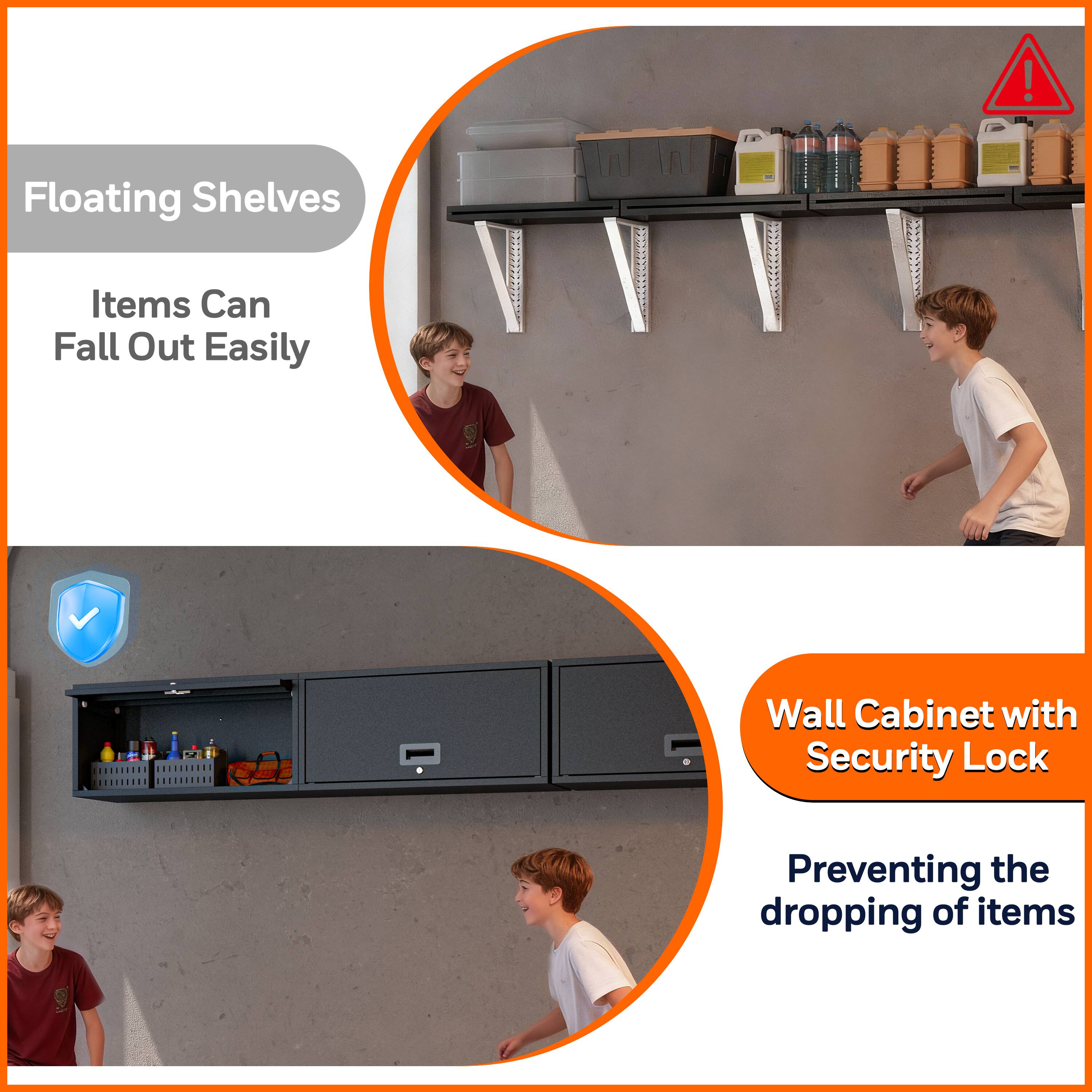 TinyHomie Set of 4 Wall mounted Metal Garage Cabinet with Doors ...