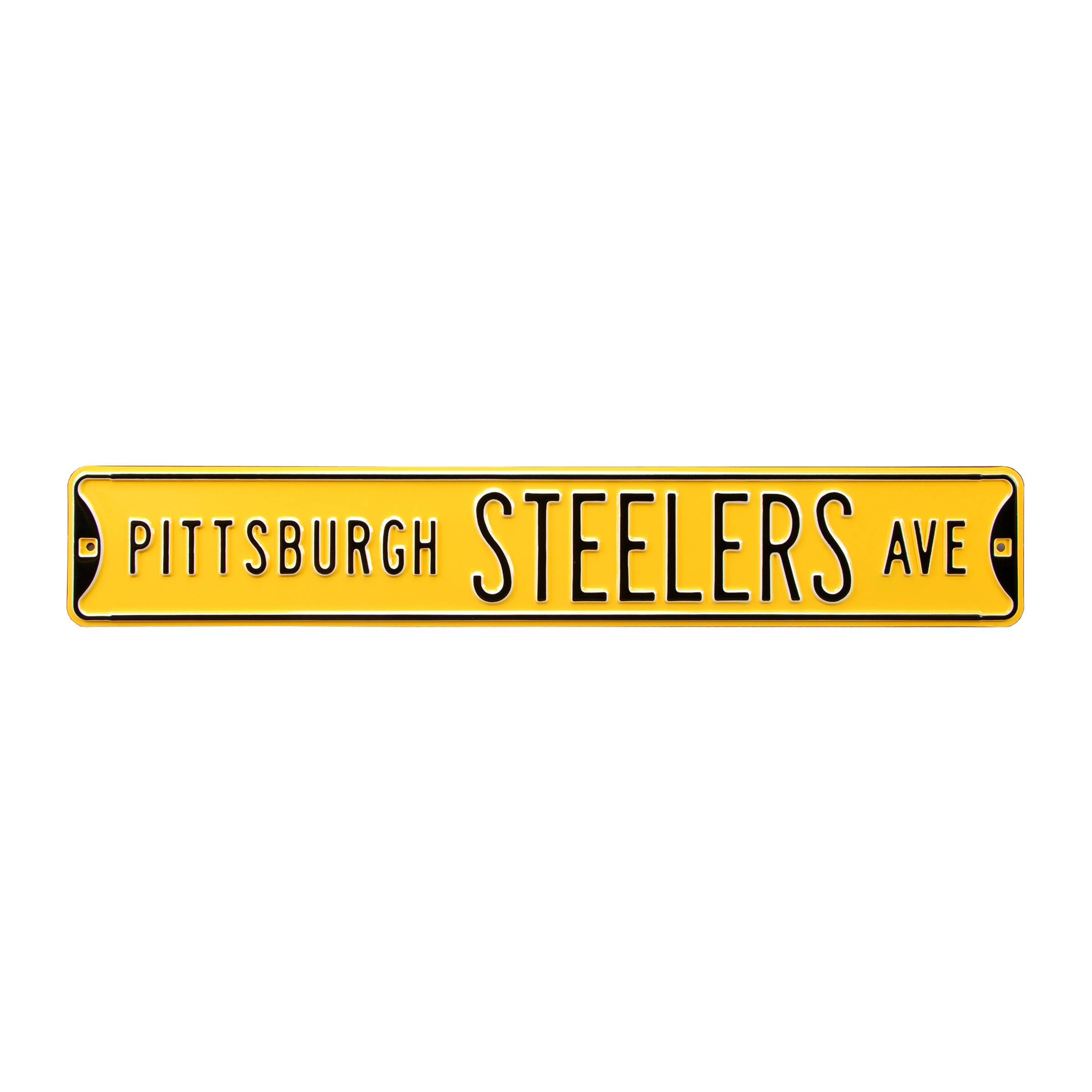 Authentic Street Signs Gold Pittsburgh Steelers 6" x 36" Steel Street ...