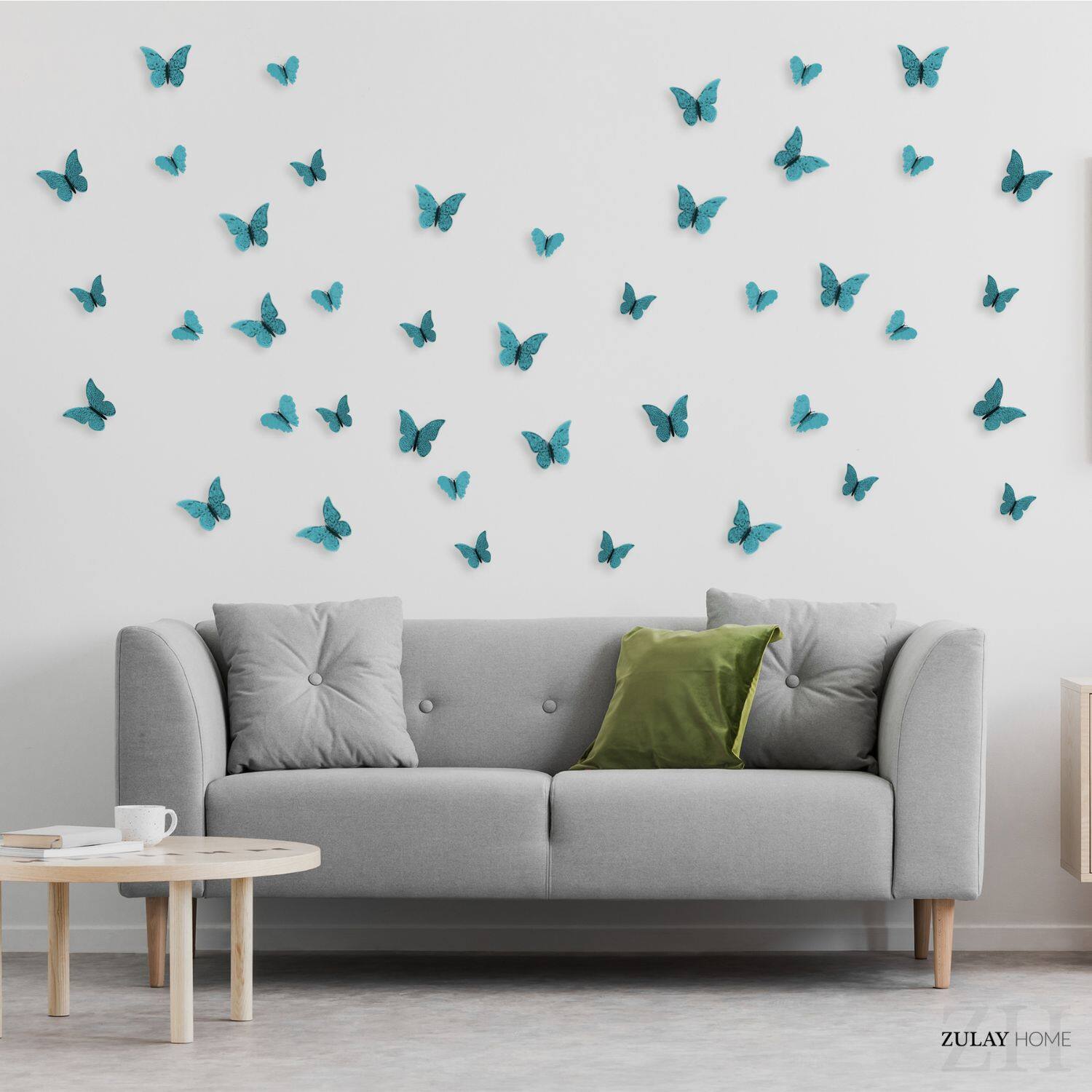 Zulay Kitchen Zulay Home Removable DIY 3D Butterfly Wall Decor 48pcs Butterfly Decor with 3 Wing ...