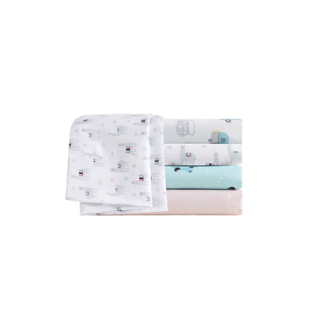 Gracie Mills Everett 85 gsm Printed Soft Microfiber Sheet Set Aqua Dogs ...