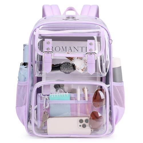 Pacoar Cade Clear Backpack Heavy Duty Pvc Bookbag Transparent See ...