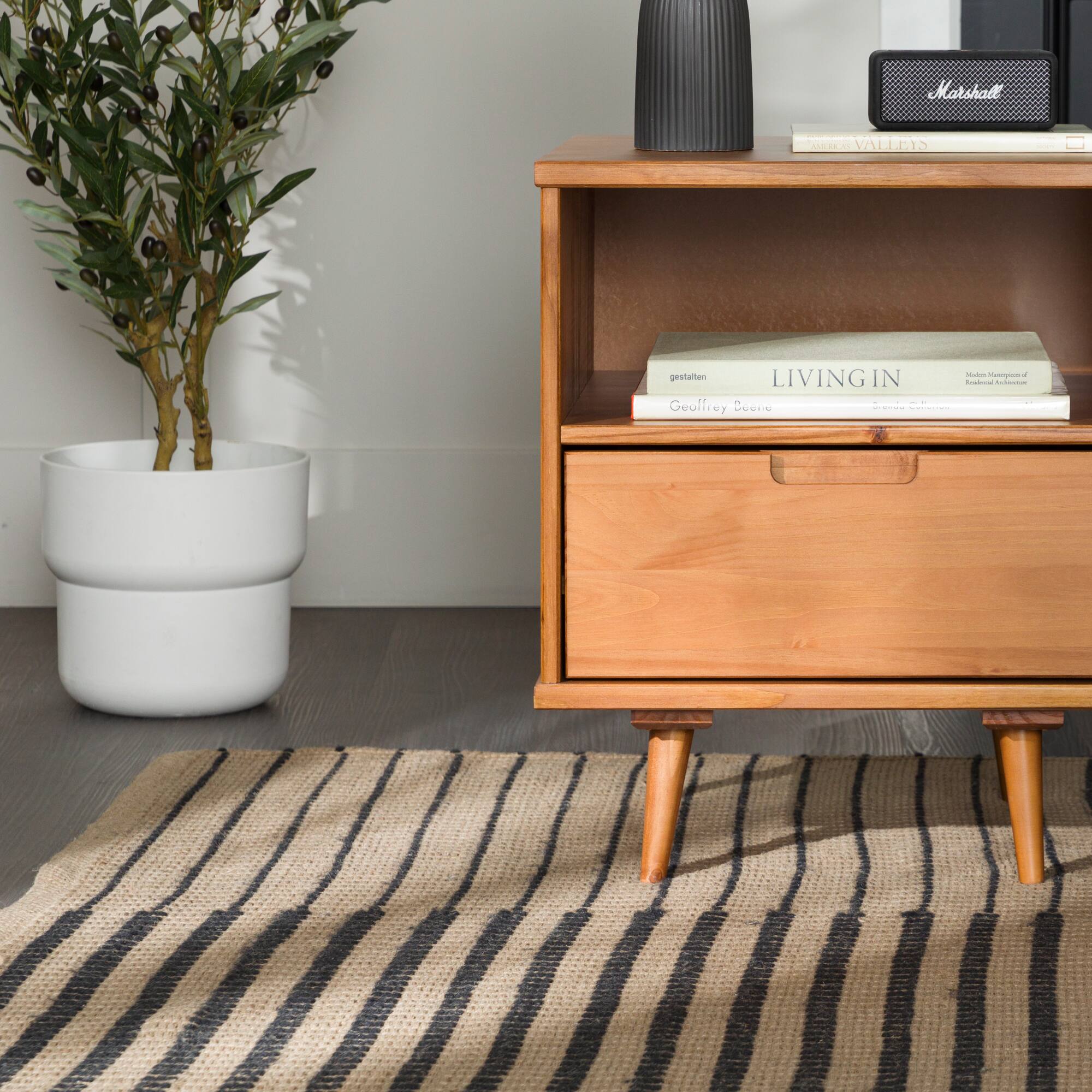 Customer Reviews: Walker Edison Mid-Century Modern Minimalist 1-Drawer ...