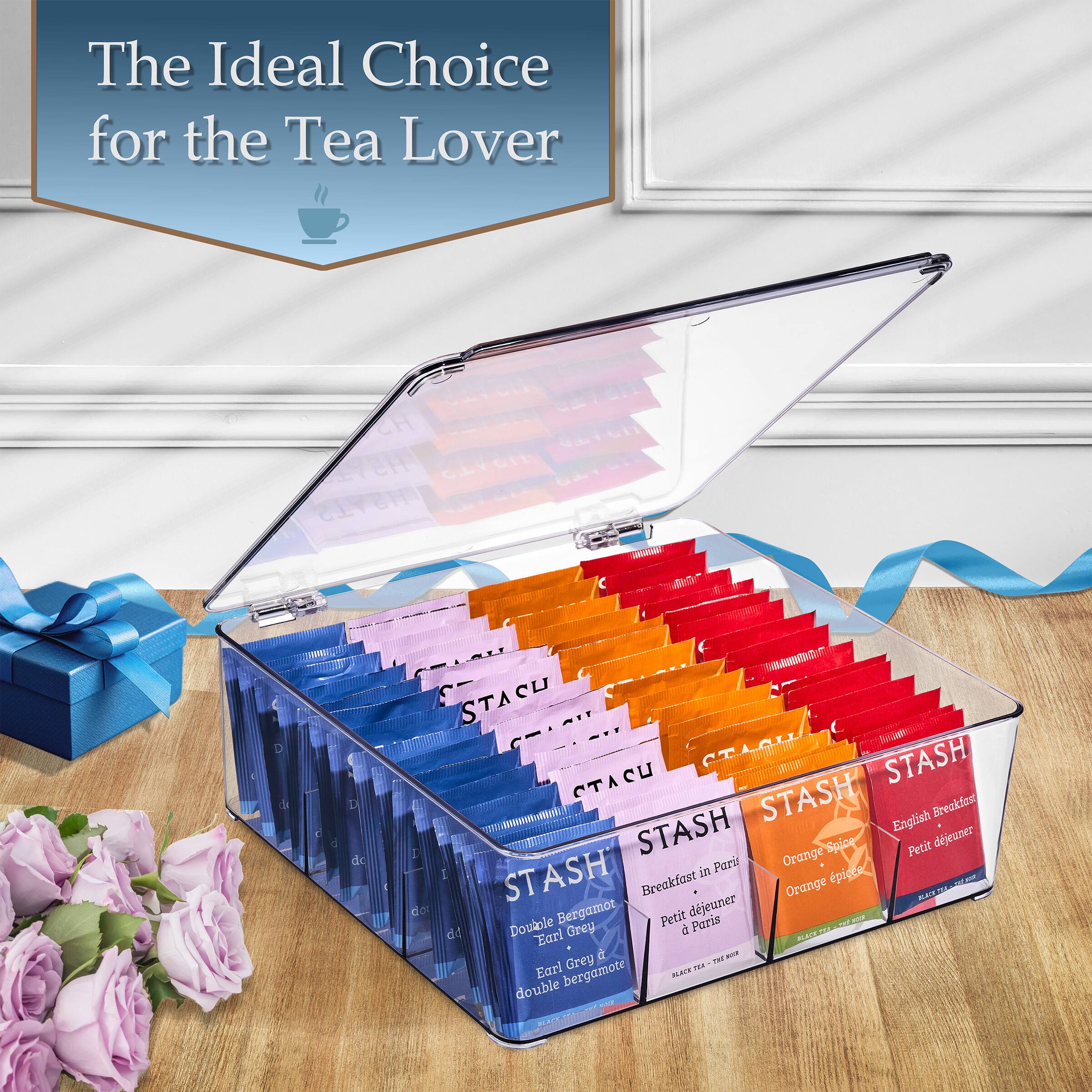 Sorbus Tea Bag Organizer, 2 Pack Stackable Tea Bag Storage Organizer with 12 Compartments and ...