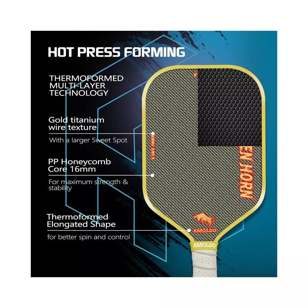 Aukfa Thermoformed Pickleball Paddle – Titanium Wire Texture, 16mm PP ...