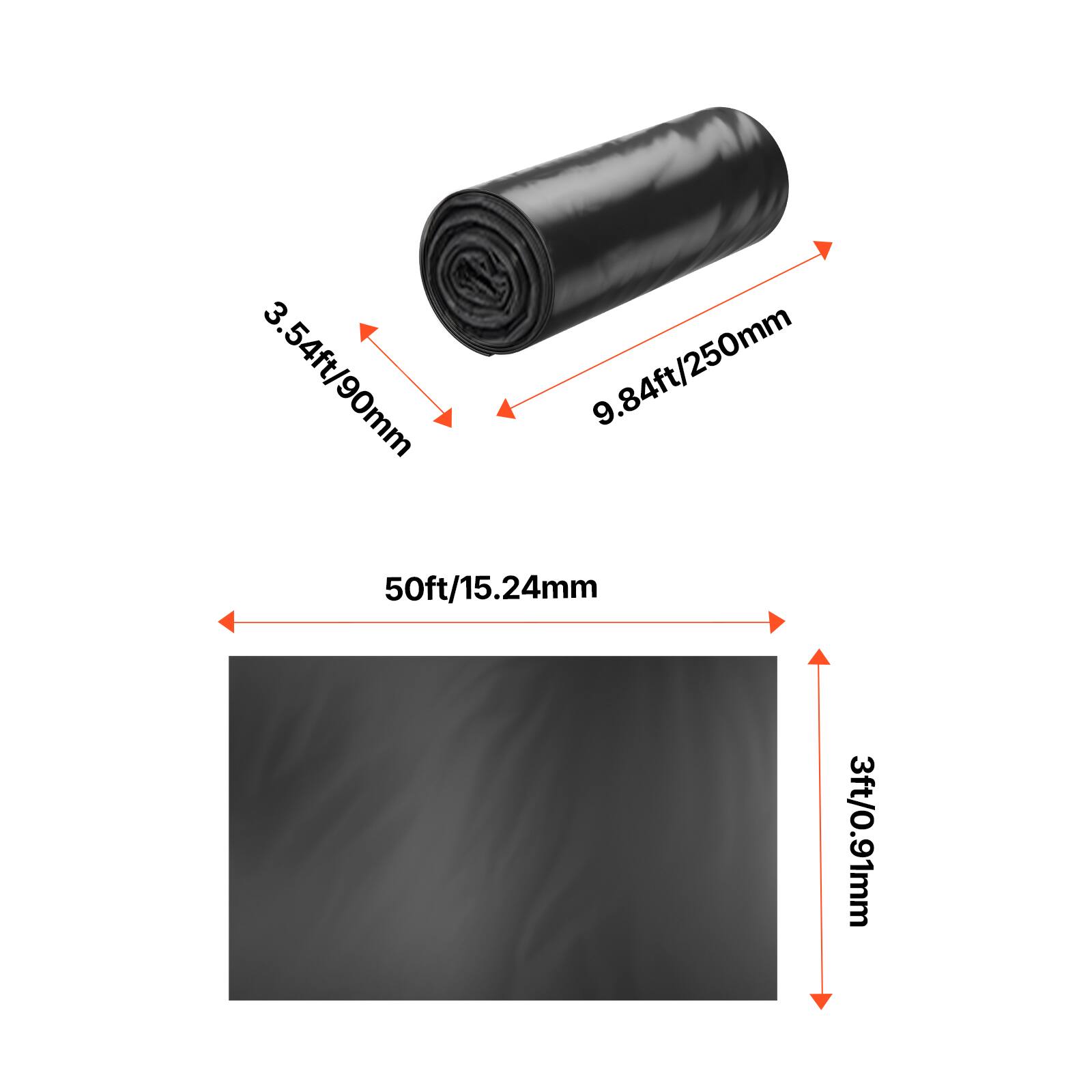 VEVOR 3FT x 50FT Plastic Sheeting Heavy Duty, 4 Mil Thick Plastic ...