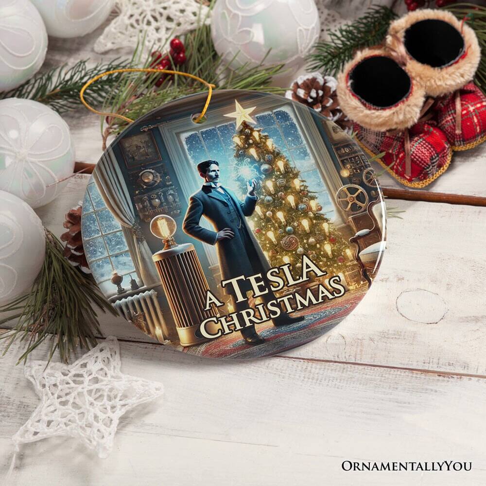 OrnamentallyYou Nikola Tesla Christmas Ornament Scientific Gift for ...
