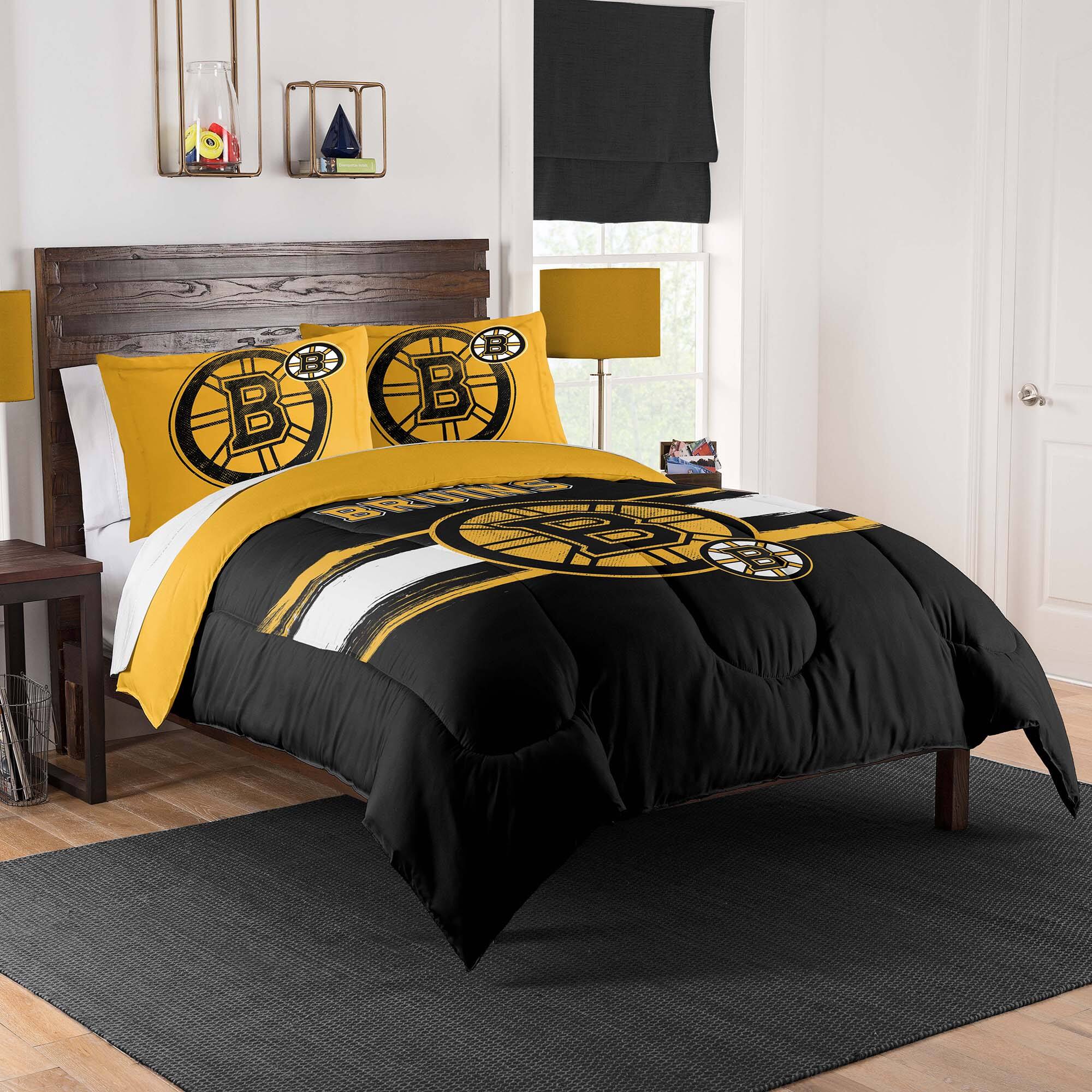 Sweet Home Collection NHL Boston Bruins Comforter & Pillow Sham Set ...
