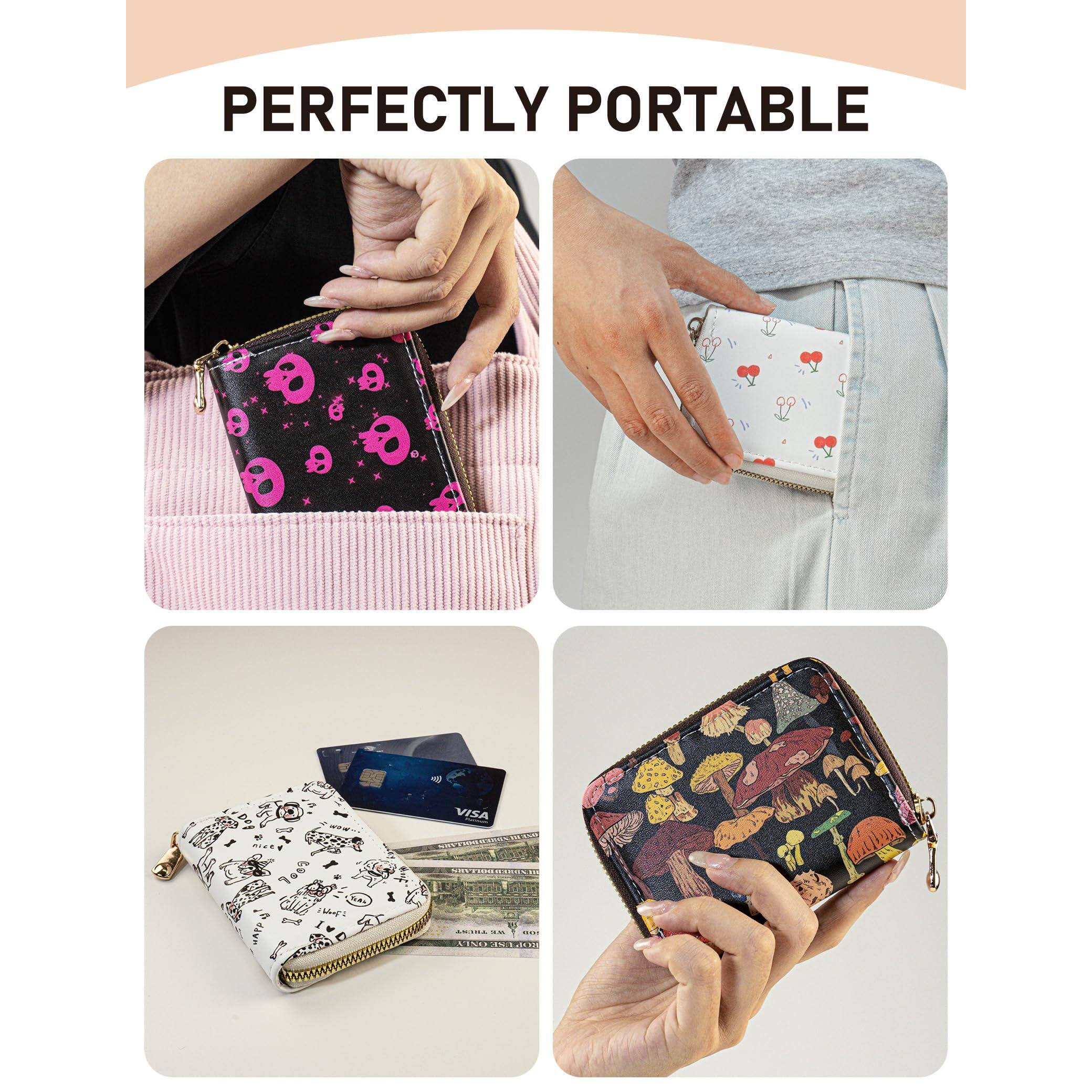 Jadie Link Credit Card Holder Women Cute Rfid Wallet Zipper Dog Lovers ...