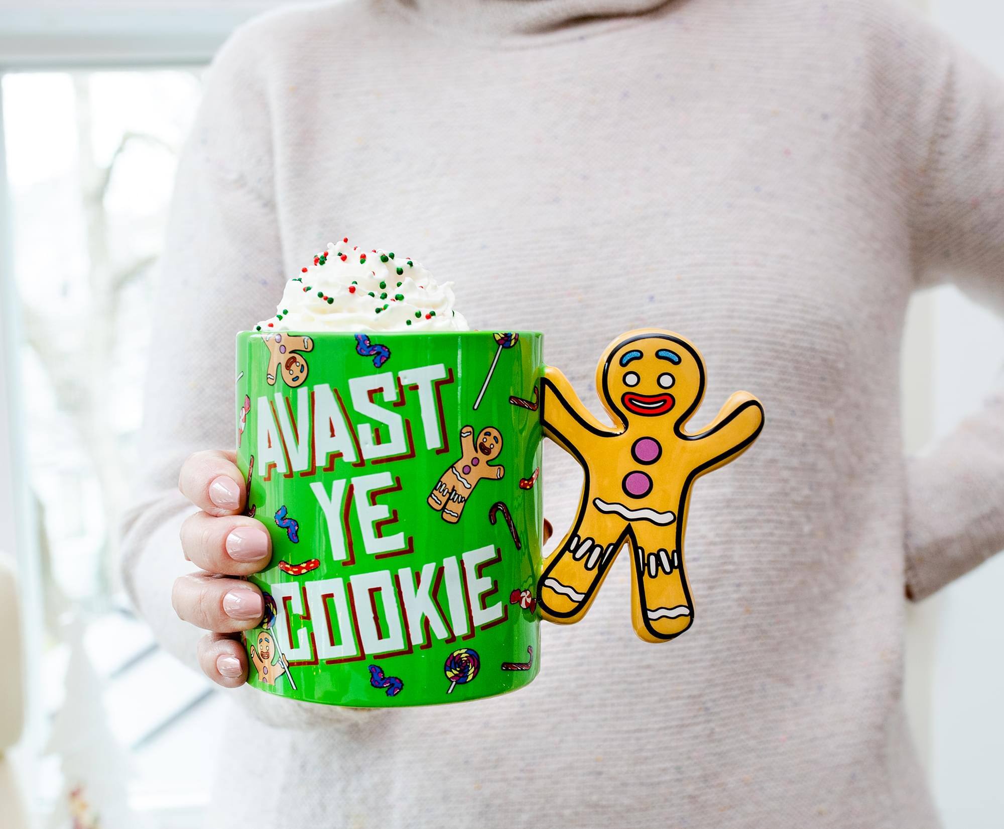 Silver Buffalo Shrek Gingerbread Man "Avast Ye Cookie" Ceramic Mug With ...