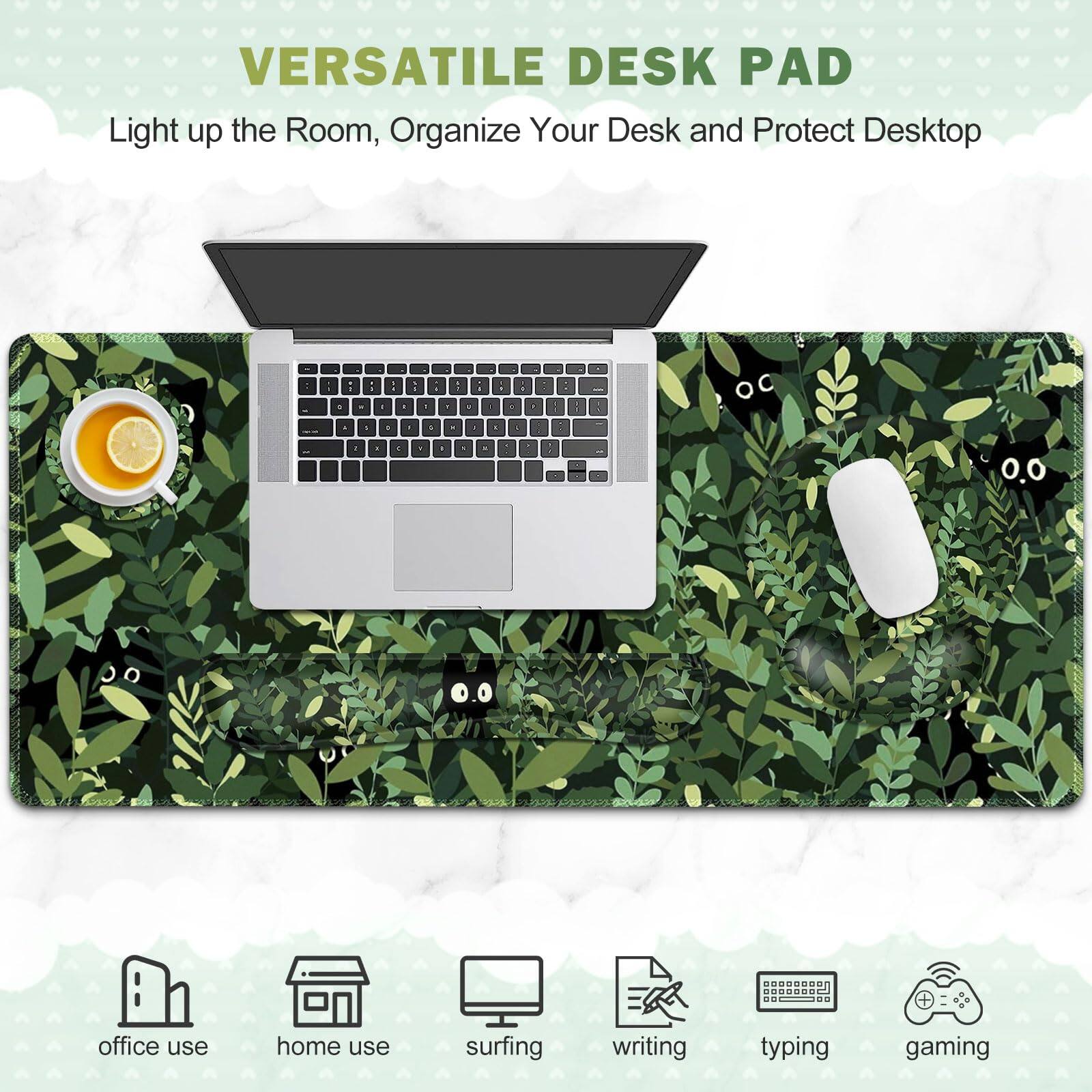 Earthley Blooms Large Desk Mat Cute Anime Cats Gaming Mouse Pad ...