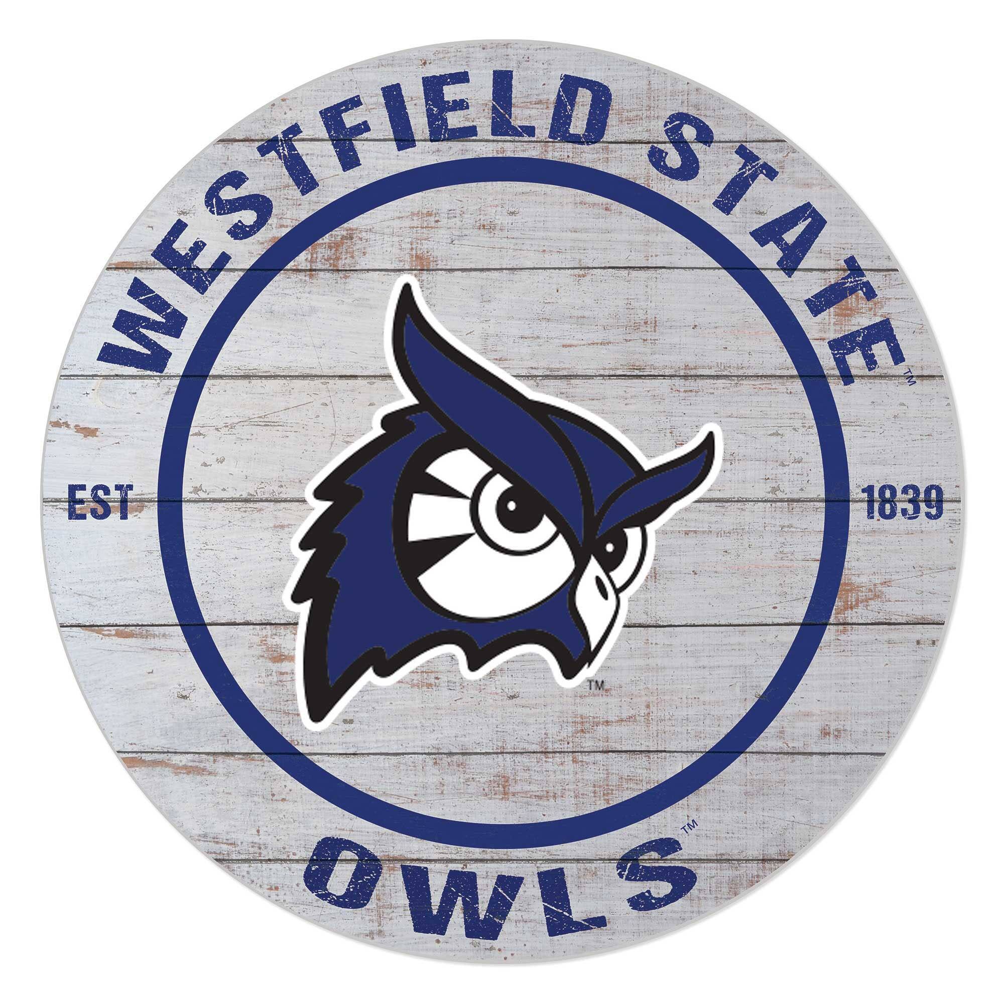 Jardine Westfield State Owls 20" x 20" Indoor/Outdoor Weathered Circle ...