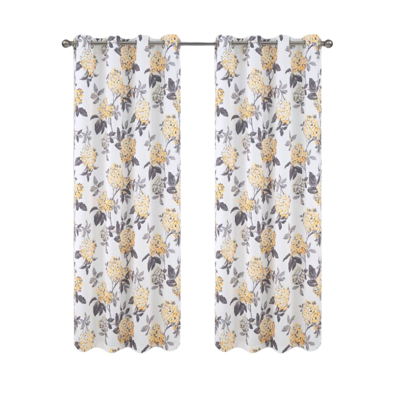Olivia Gray 100% Polyester 200 GSM Hydrangea Printed Blackout Grommet ...