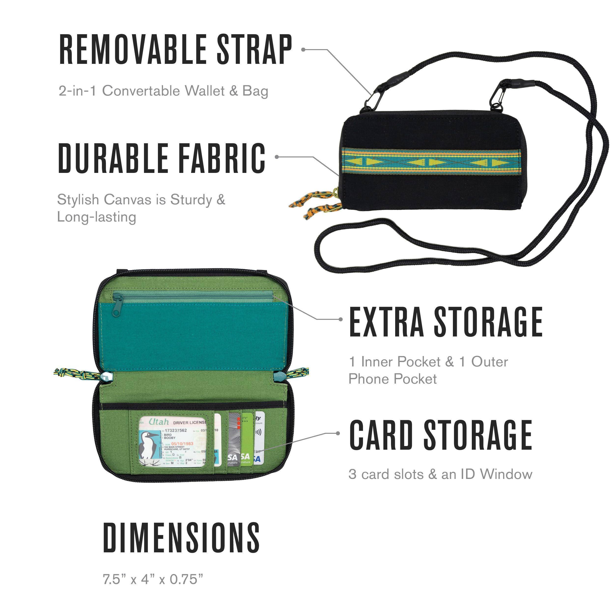 Jadie Link Nomad Wallet Purse Cell Phone Card Storage Extra Pocket ...