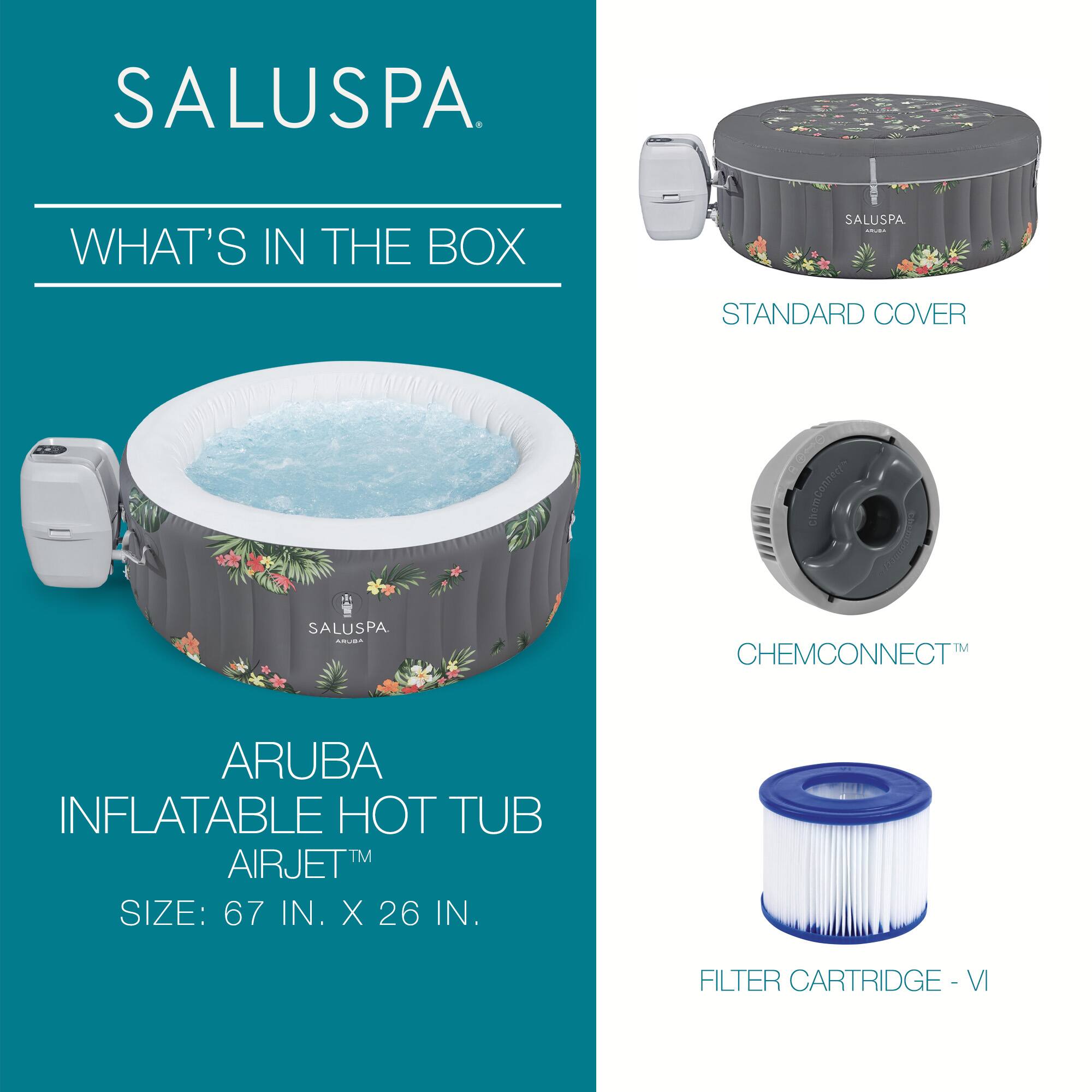 Bestway SaluSpa AirJet Inflatable Hot Tub with 110 Soothing Jets, Gray ...