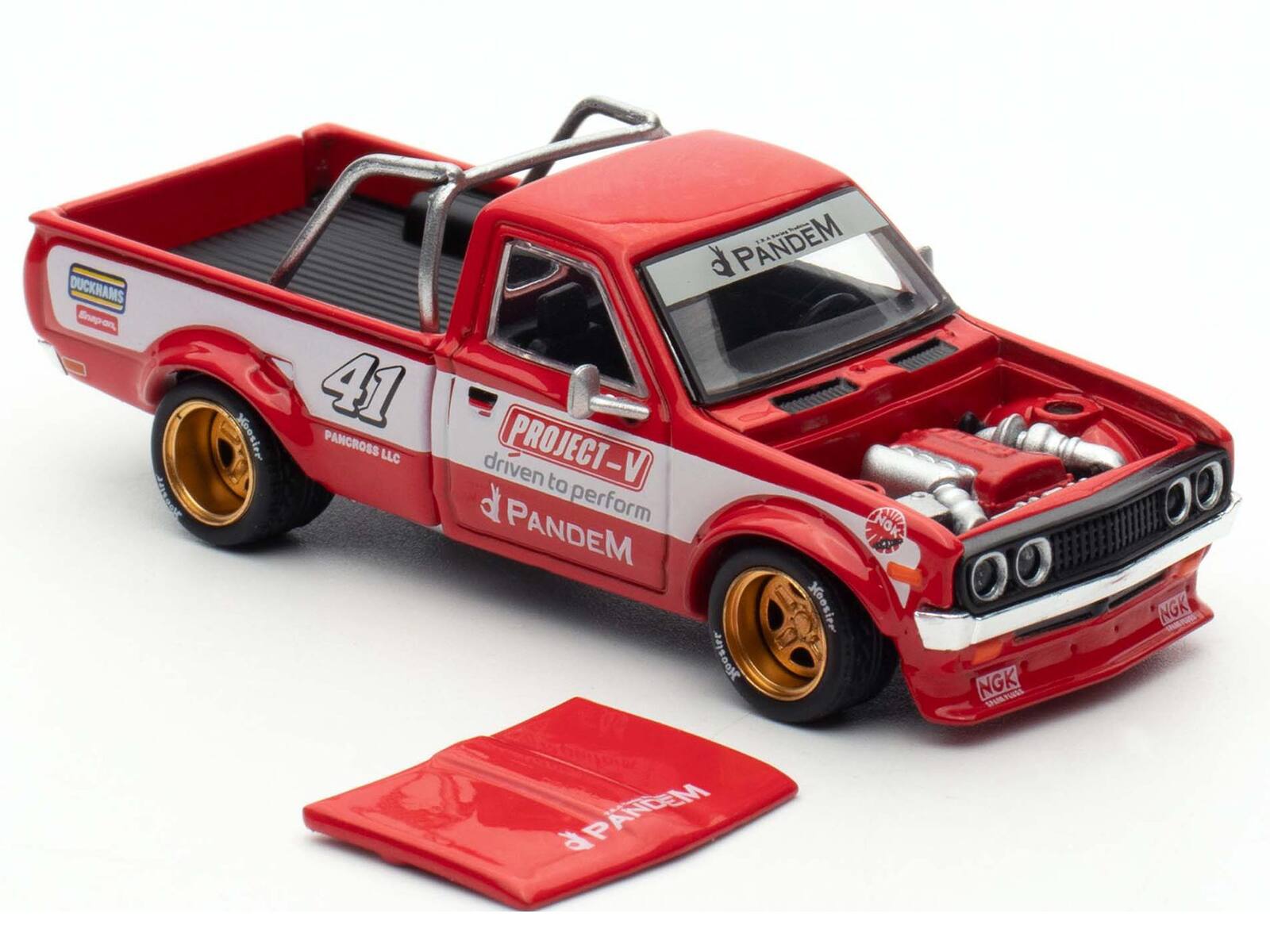 Pop Race Datsun Pandem 620 Pickup Truck #41 Red Metallic with White ...