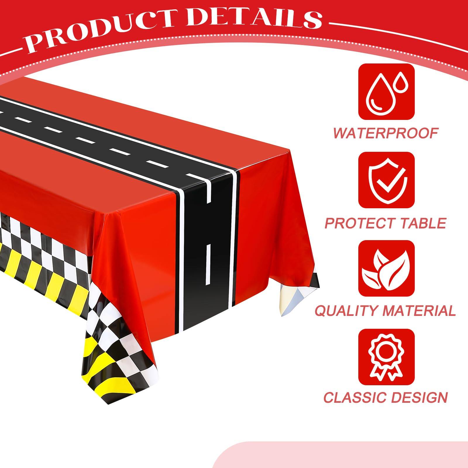 Dapper Styles 3 Racing Car Plastic Tablecloth Race Birthday Party ...