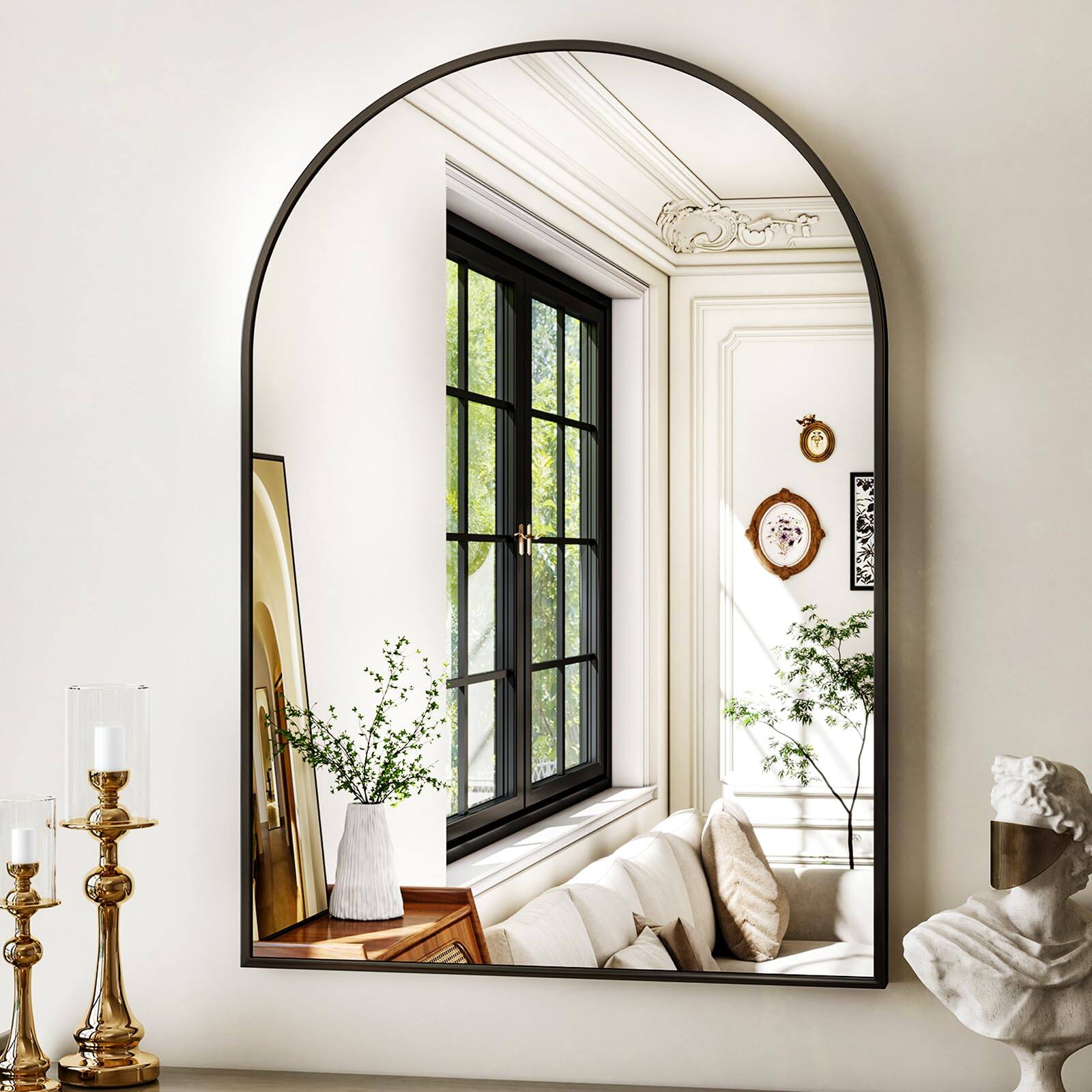 Cedar Assembly 24"x36" Arched Bathroom Mirror Wall For Metal Frame ...