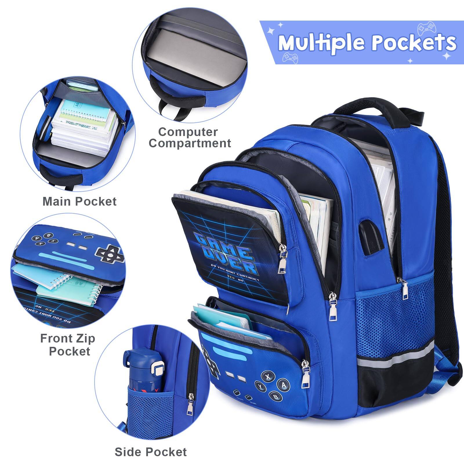Live At Space Game Luminous Backpack Bento Box With Insulated Lunch Bag ...