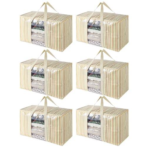 DORLUKFU Extra Large Storage Bags with Visible Window, 6 Pack Heavy ...
