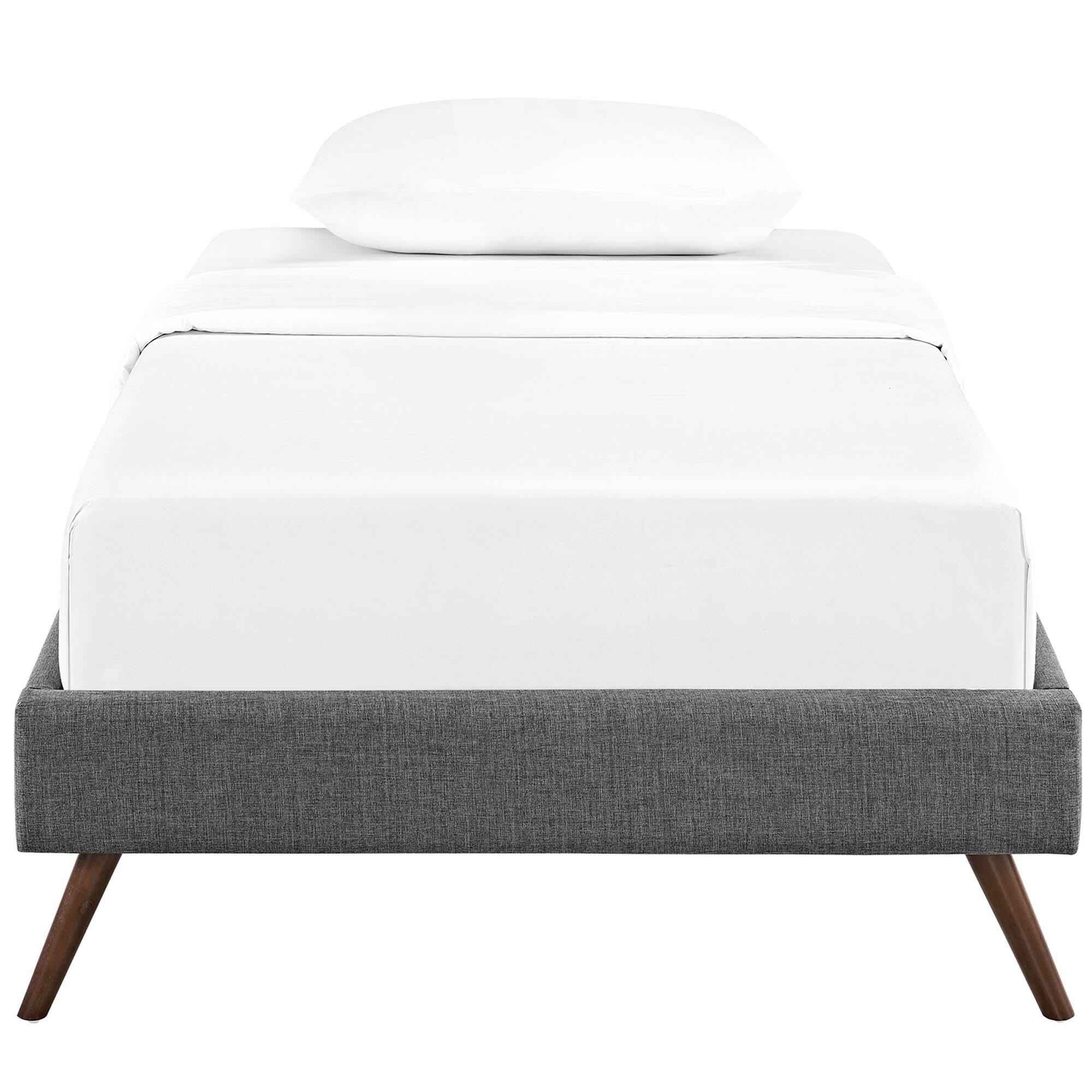 Modway Loryn Fabric Queen Bed Frame with Round Splayed Legs Blue MWY ...